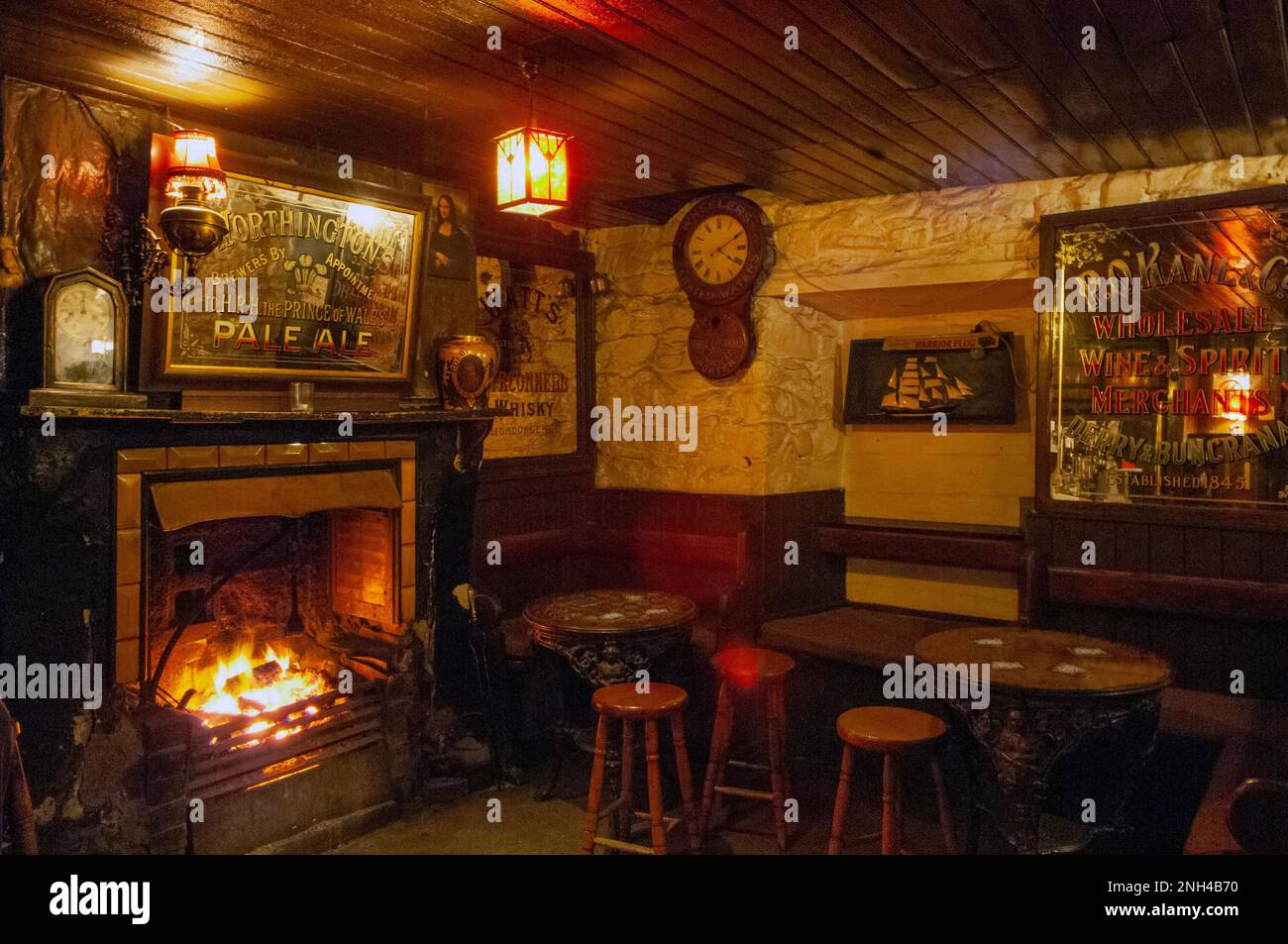 Traditional Interior of an old village pub in Ireland Stock Photo - Alamy