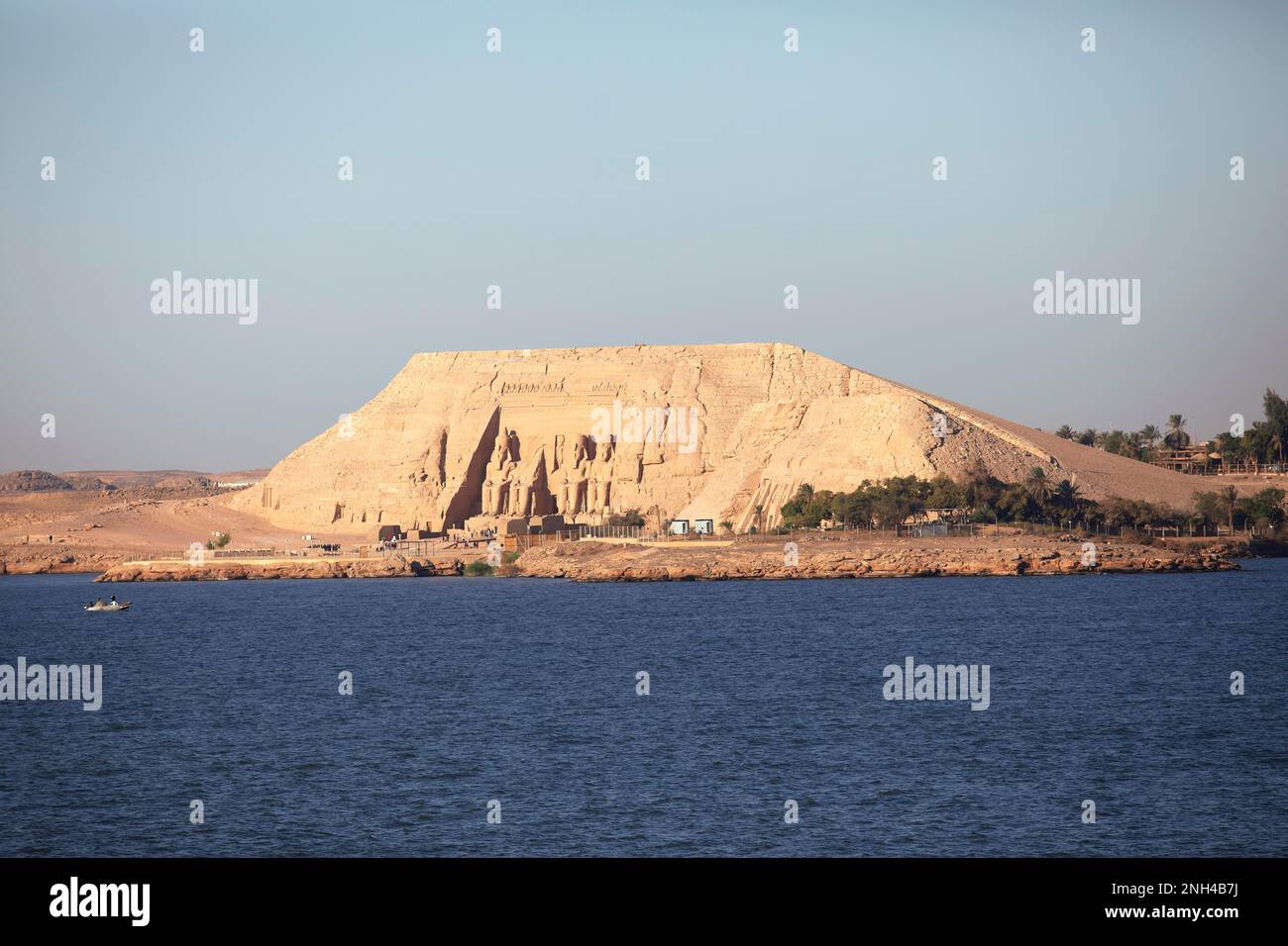 Statues of Pharaoh Ramses II, Rock Temple Abu Simbel on Lake Nasser ...