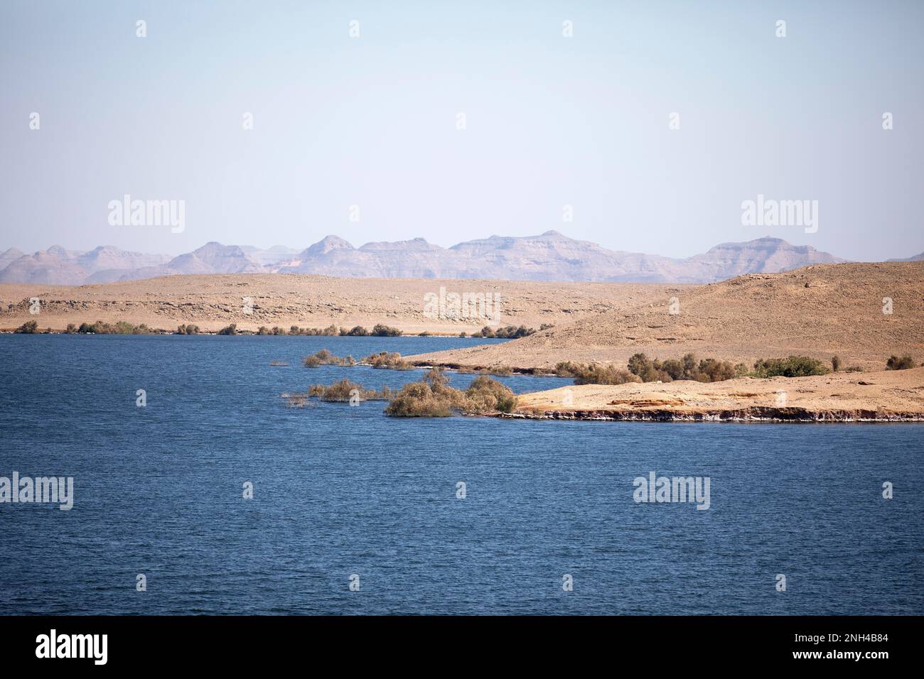 Lake Nasser, reservoir, Nubian Desert behind, Egypt Stock Photo - Alamy