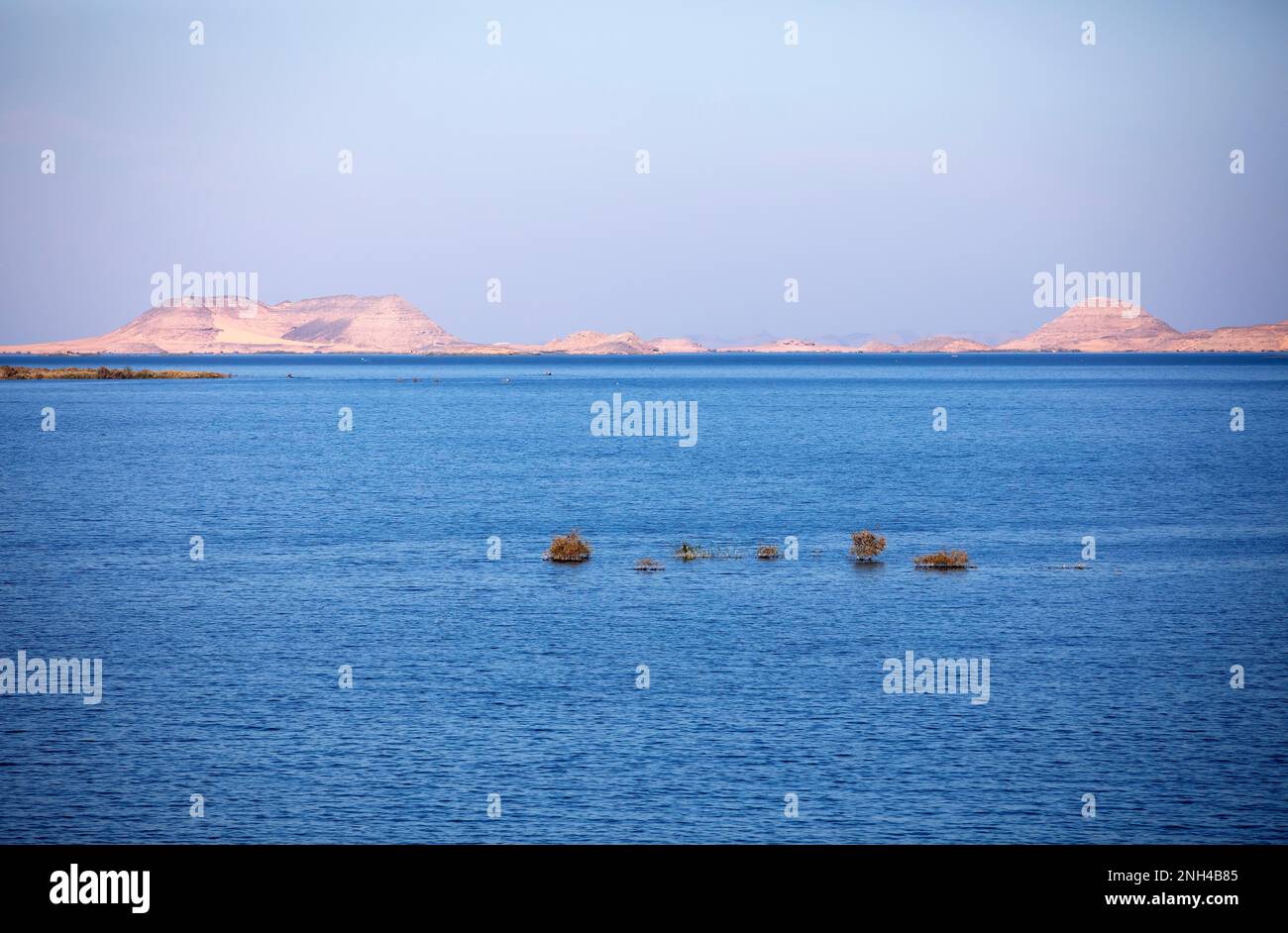 Lake Nasser, reservoir, Nubian Desert behind, Egypt Stock Photo - Alamy