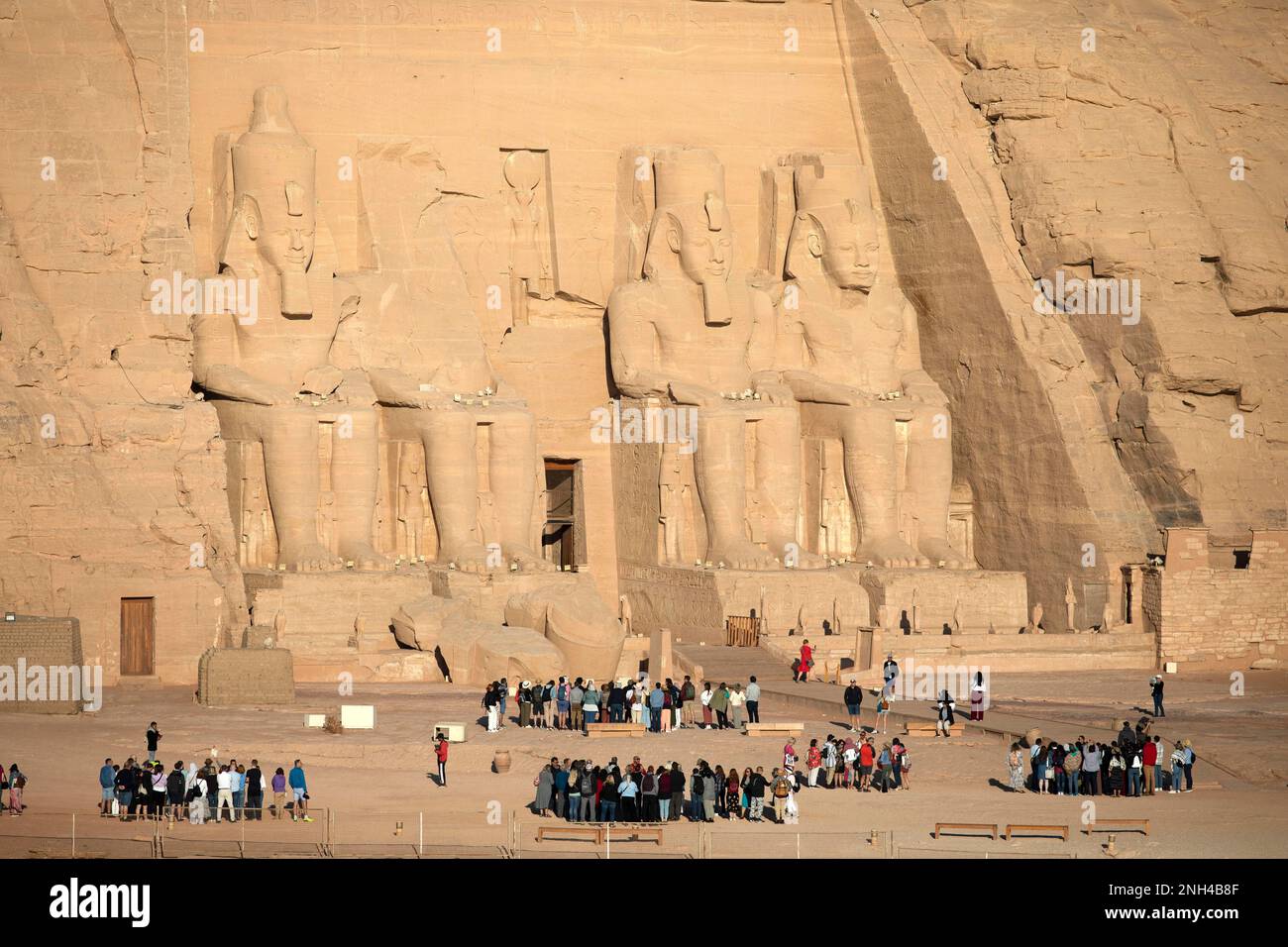 Statues of Pharaoh Ramses II, Rock Temple Abu Simbel, Egypt Stock Photo ...
