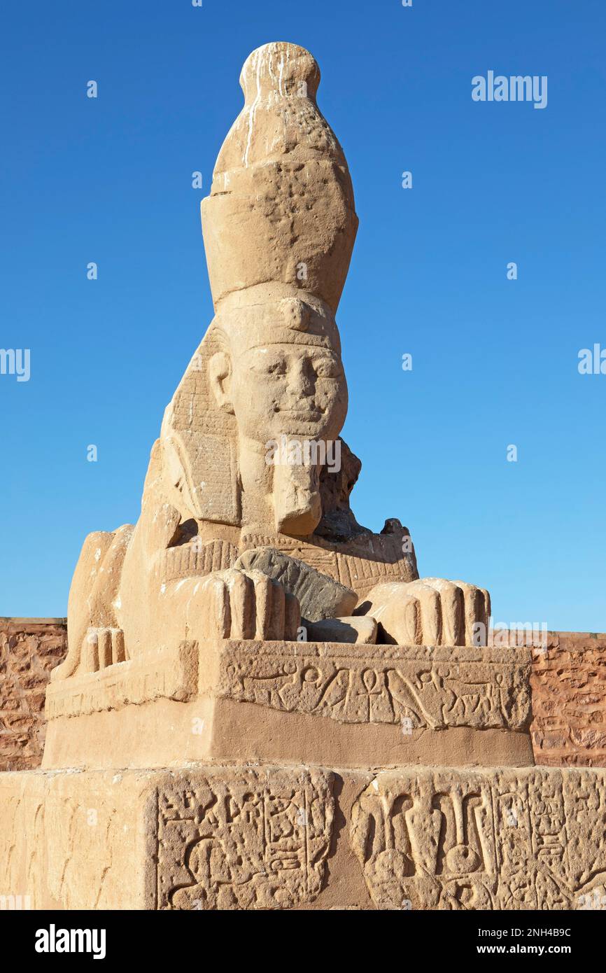 Statue of the King, Wadi Al-Sebua Temple, Aswan, Egypt Stock Photo - Alamy
