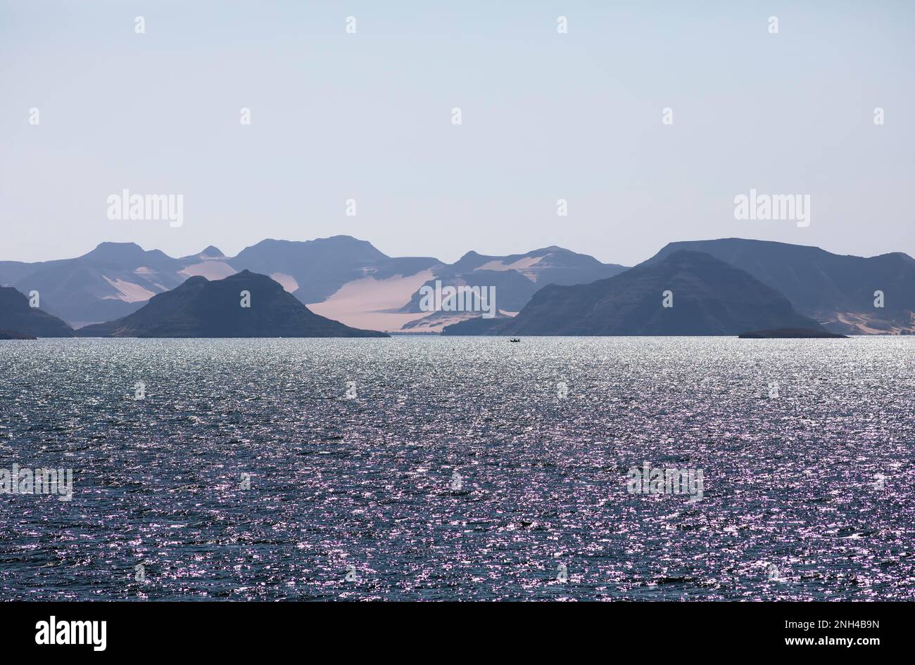 Lake Nasser, reservoir, Nubian Desert behind, Egypt Stock Photo - Alamy