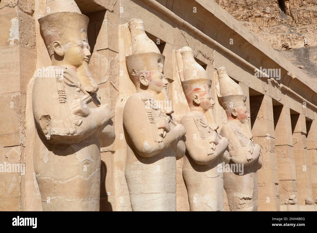 Statues in the Temple of Hatshepsut, Valley of the Kings, Luxor, Egypt ...