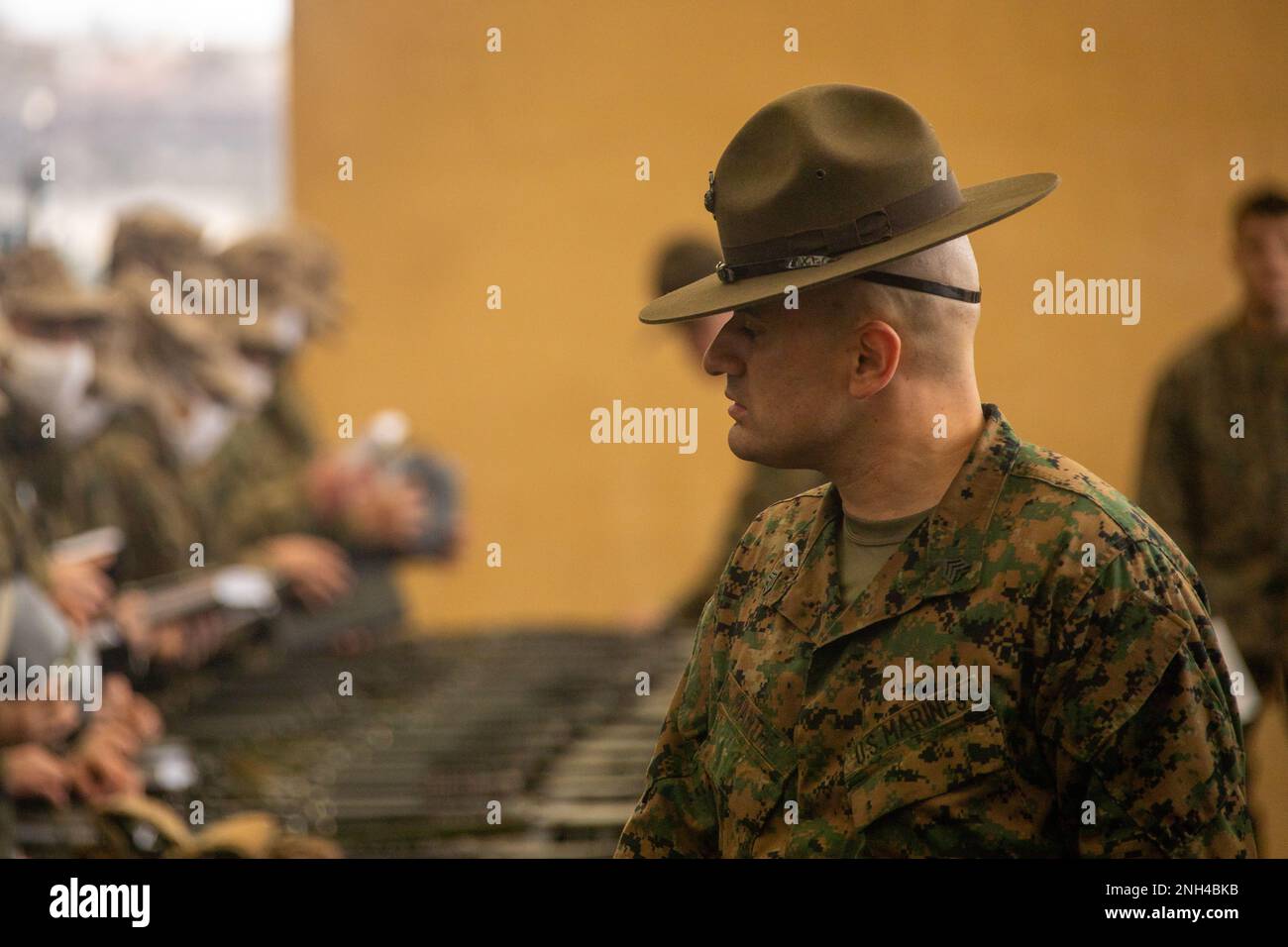 U.S. Marine Corps Sgt. John Manthei, a drill instructor with Hotel ...