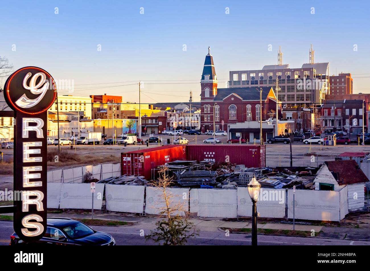 Downtown Mobile is pictured from the roof of Greer’s St. Louis Market ...