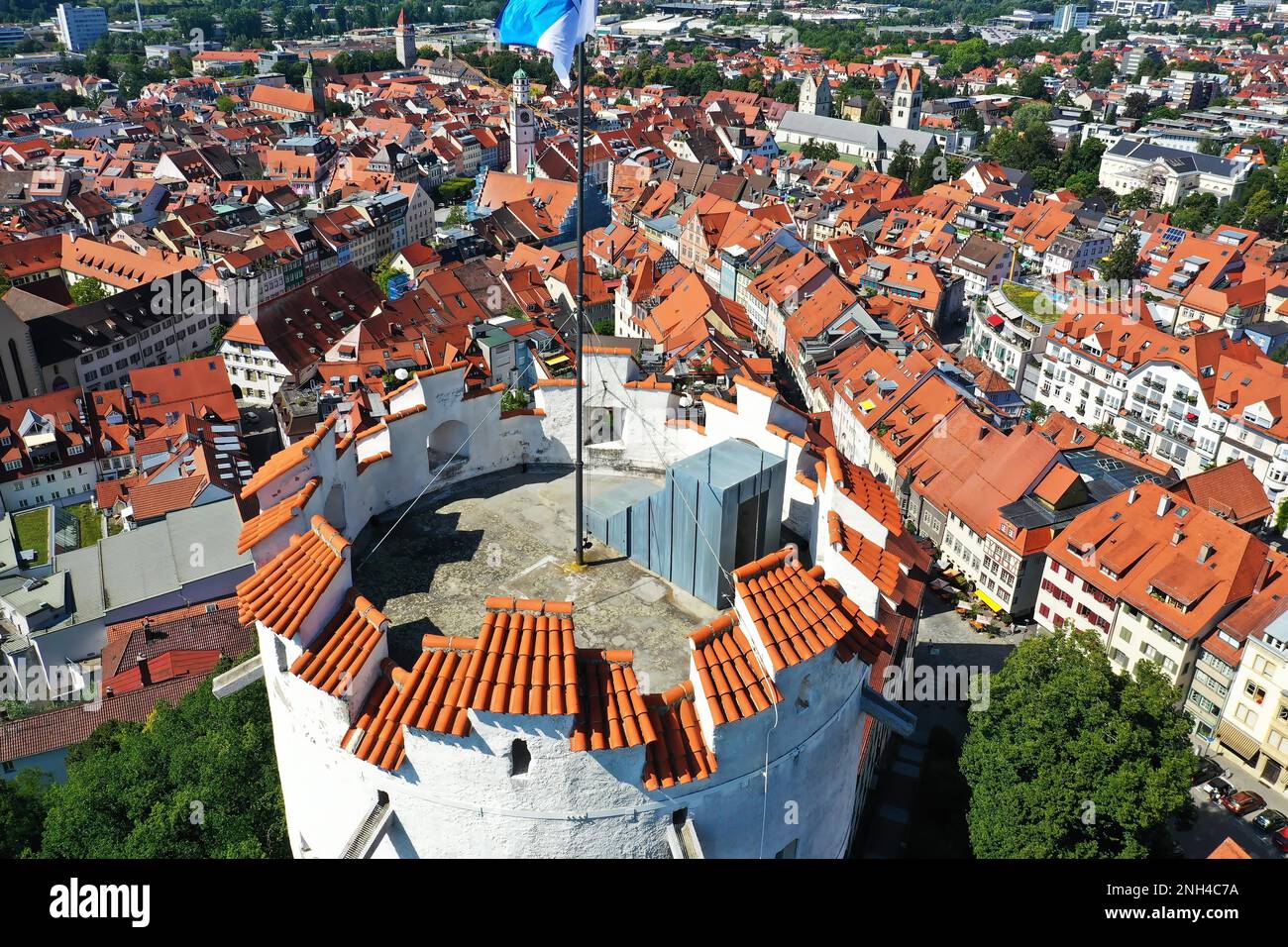 Aerial view of the flour sack in Ravensburg is a historical sight of the city of Ravensburg ...