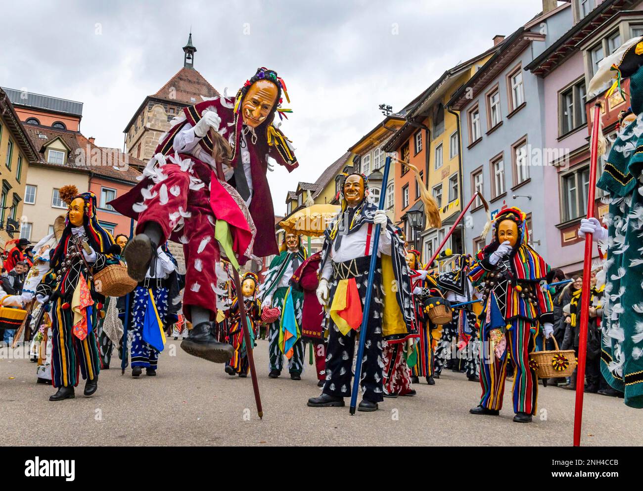 Historic fool jump in Rottweil, at the climax of the Swabian-Alemannic ...