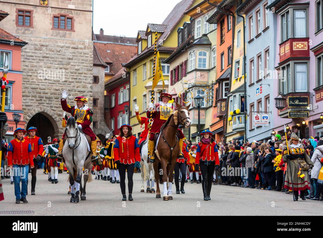 Historic Fools Jump in Rottweil, at the climax of the Swabian-Alemannic ...