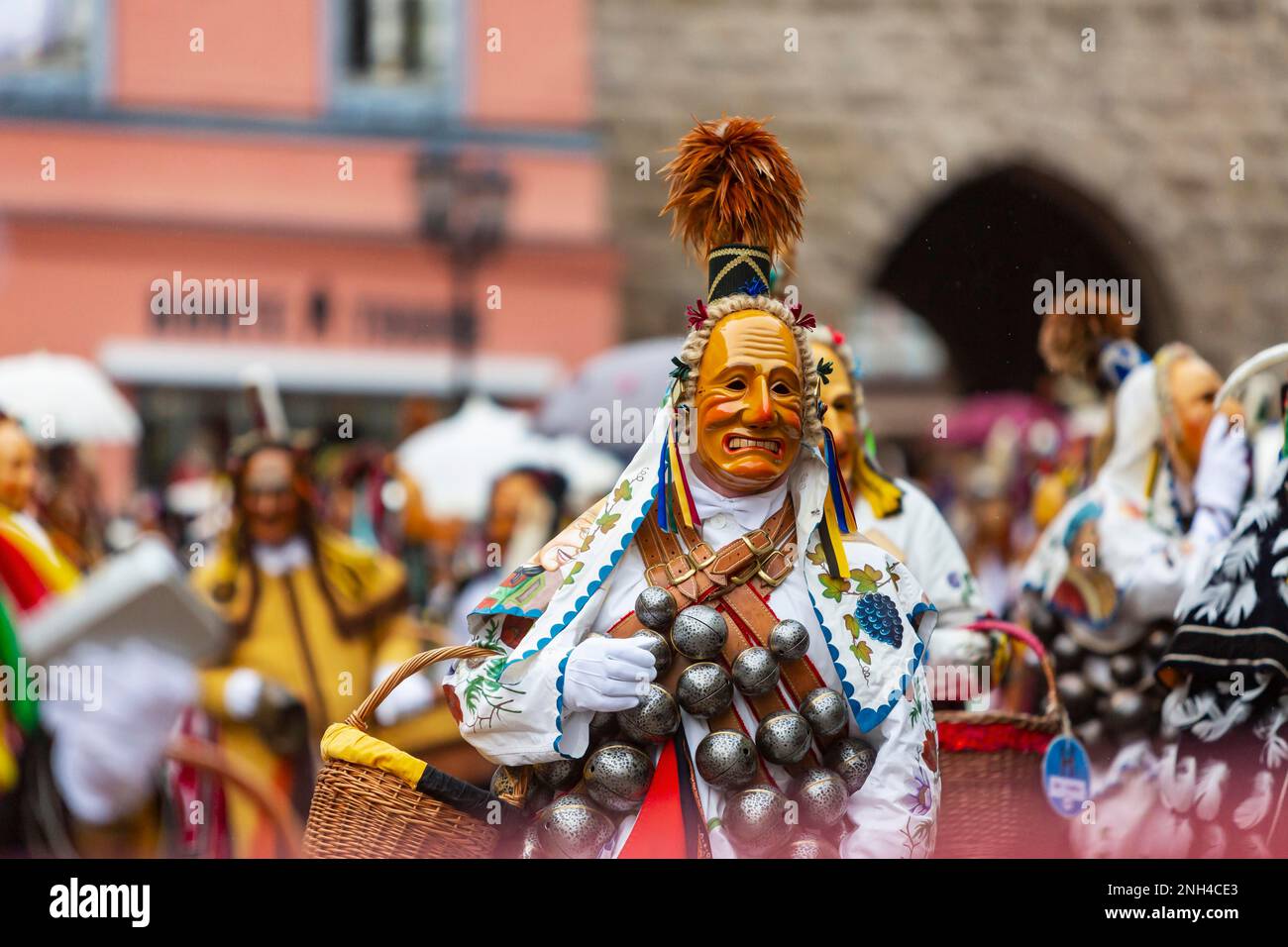 Historic fool jump in Rottweil, at the climax of the Swabian-Alemannic ...