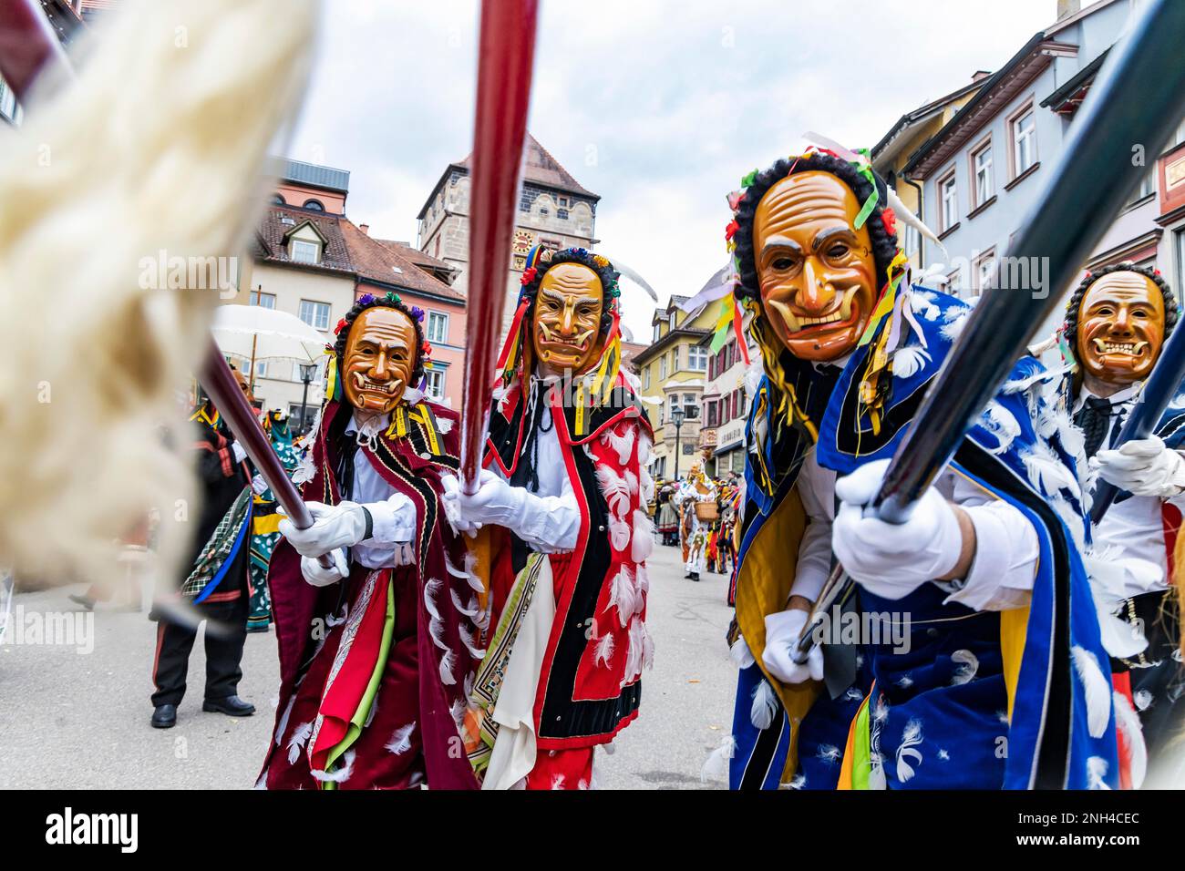 Historic fool jump in Rottweil, at the climax of the Swabian-Alemannic ...