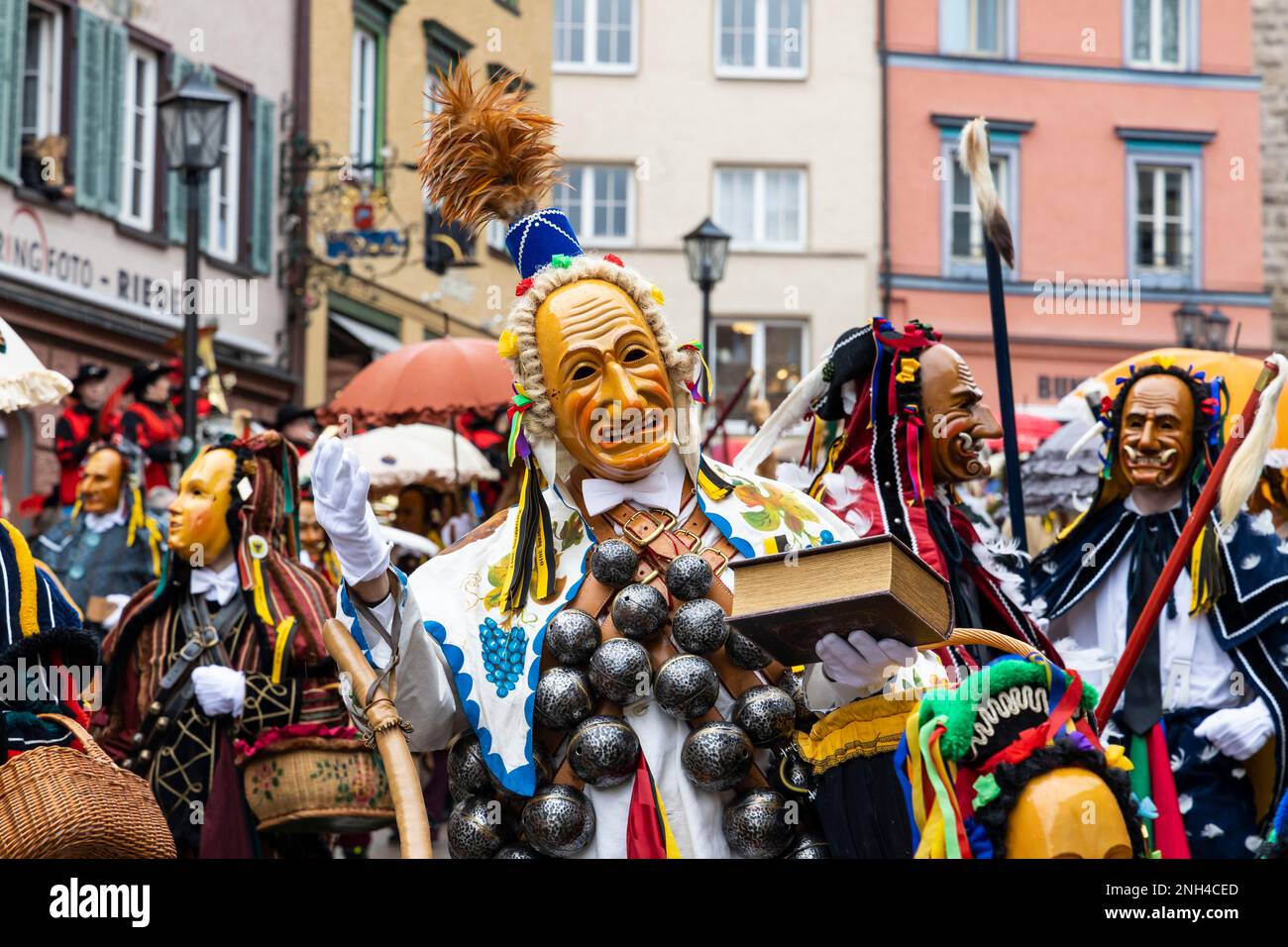 Historic Fools Jump in Rottweil, at the climax of the Swabian-Alemannic ...