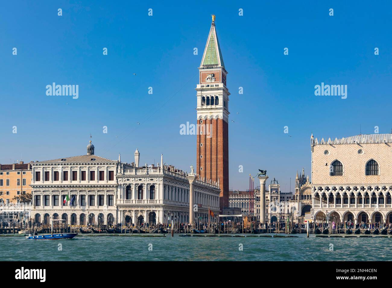St Marks Basilica, Basilica di San Marco, with St Marks Square, on the ...