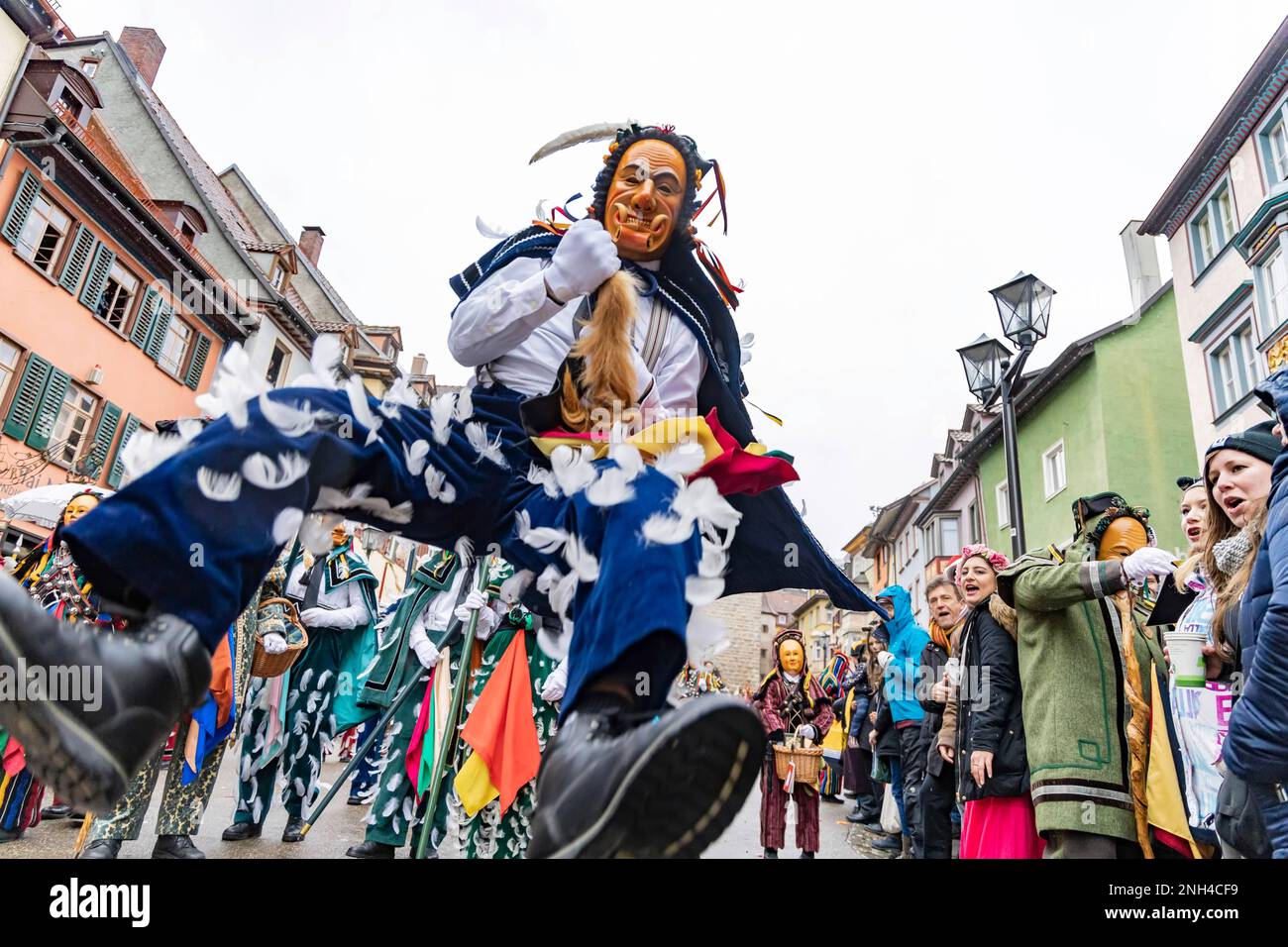 Historic fool jump in Rottweil, at the climax of the Swabian-Alemannic ...