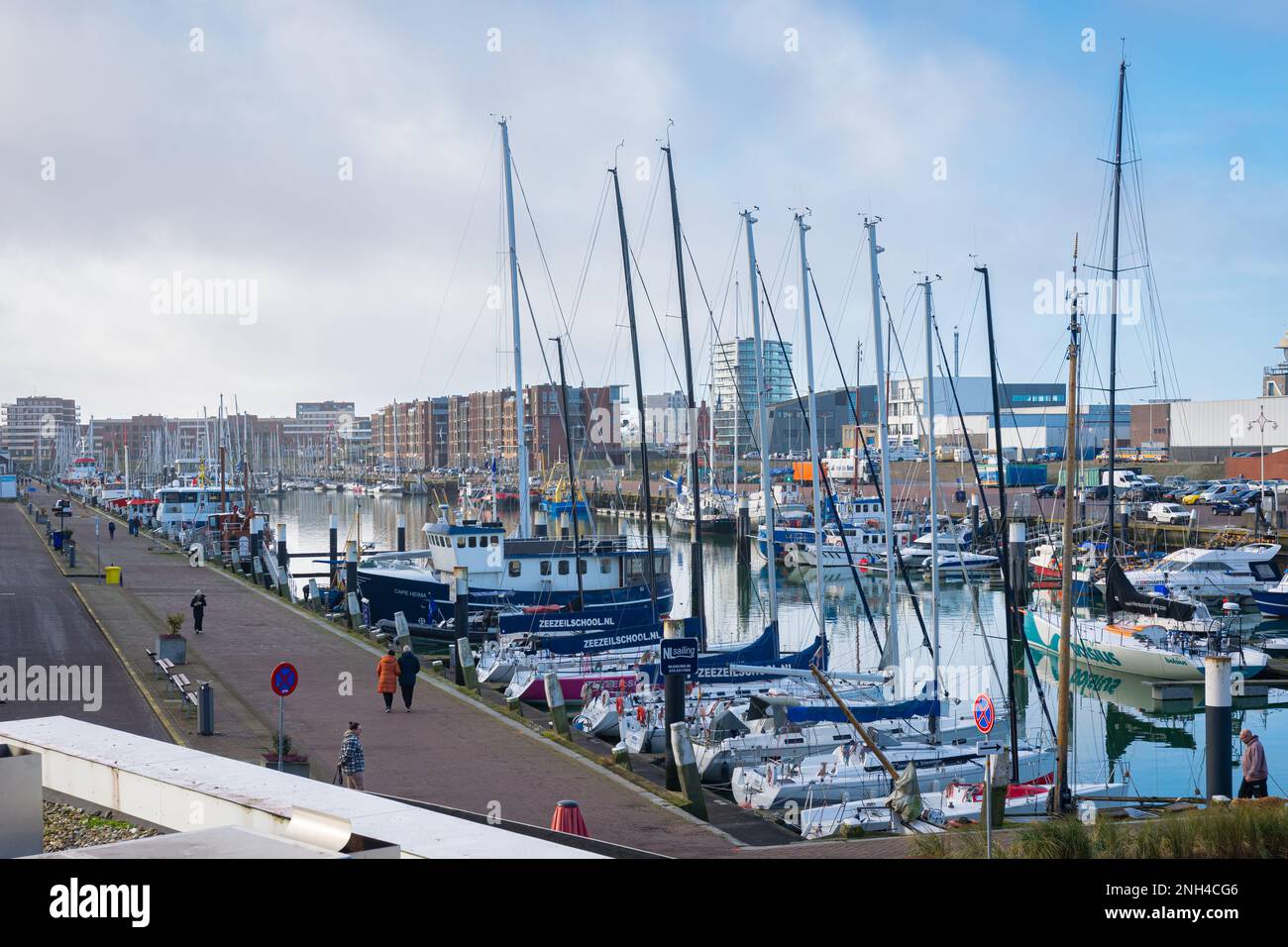 Picturesque view of the harbour of Scheveningen, close to the city of ...