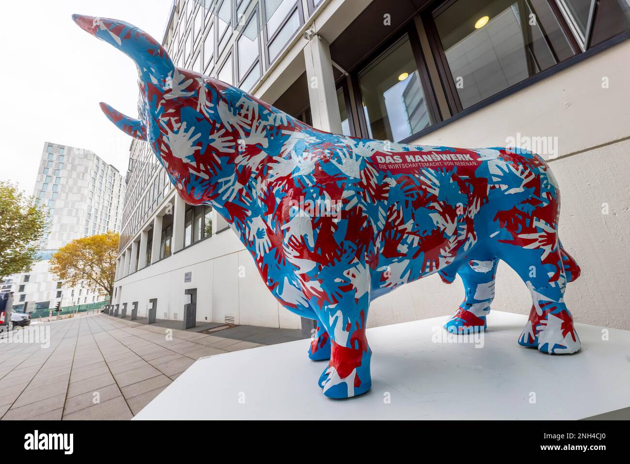 Marketing campaign of the skilled crafts, bull in the colours of the ...
