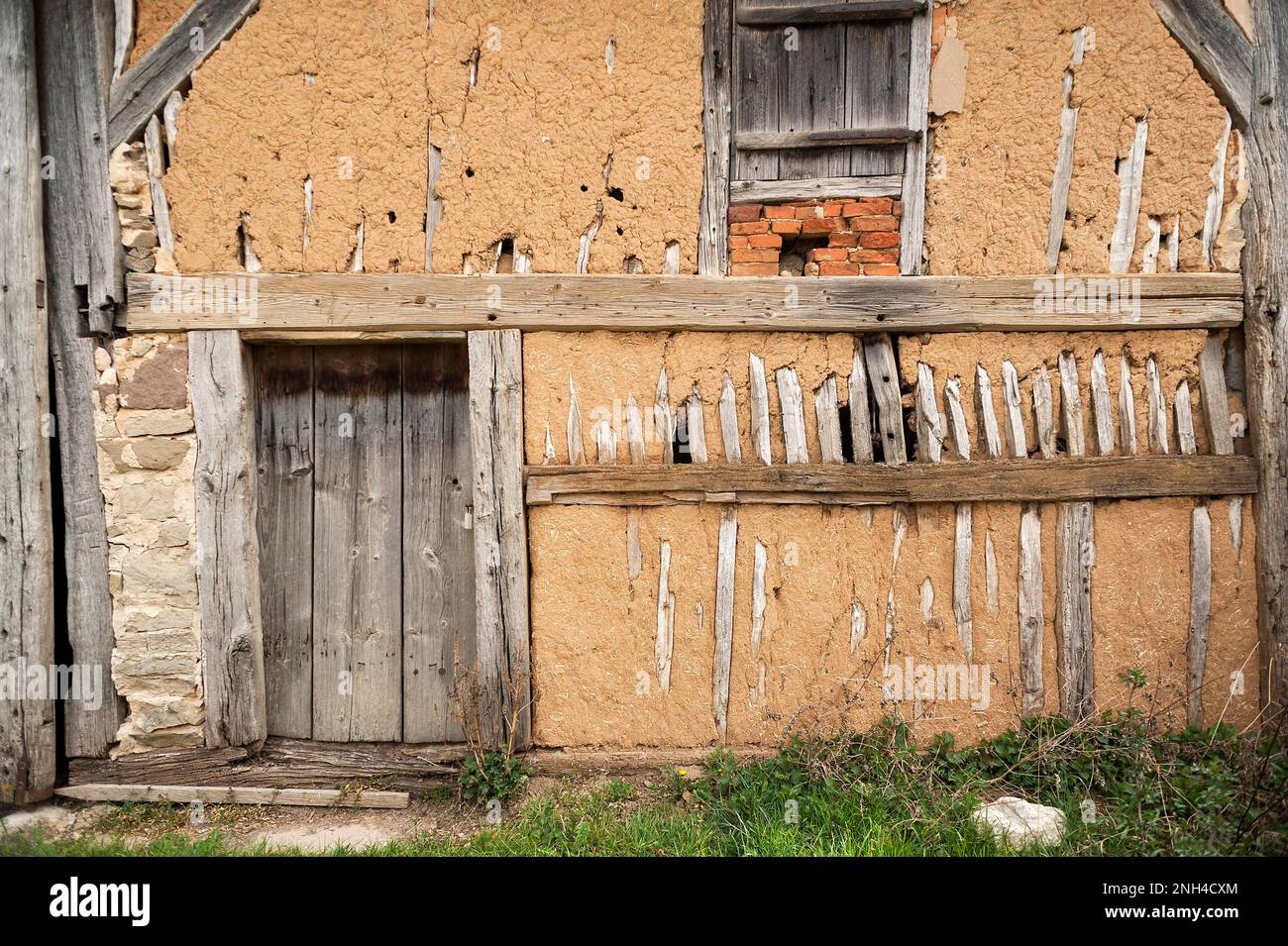Exposed clay plaster wall of a barn, mid-19th century, Franconian Open ...