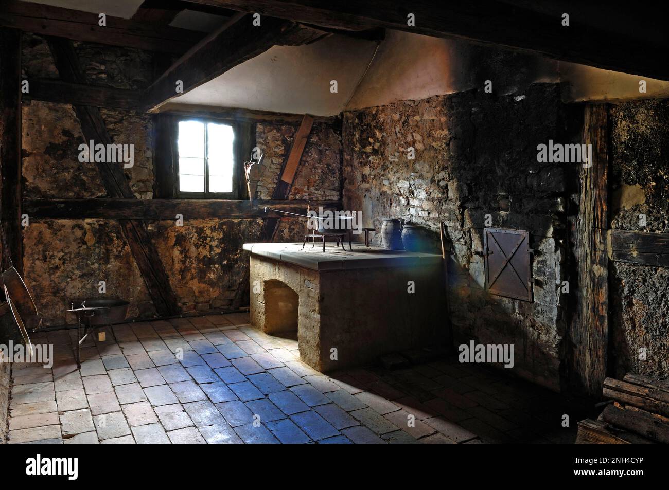 Kitchen in the Schultheissenhof, 1554, Franconian Open Air Museum, Bad ...