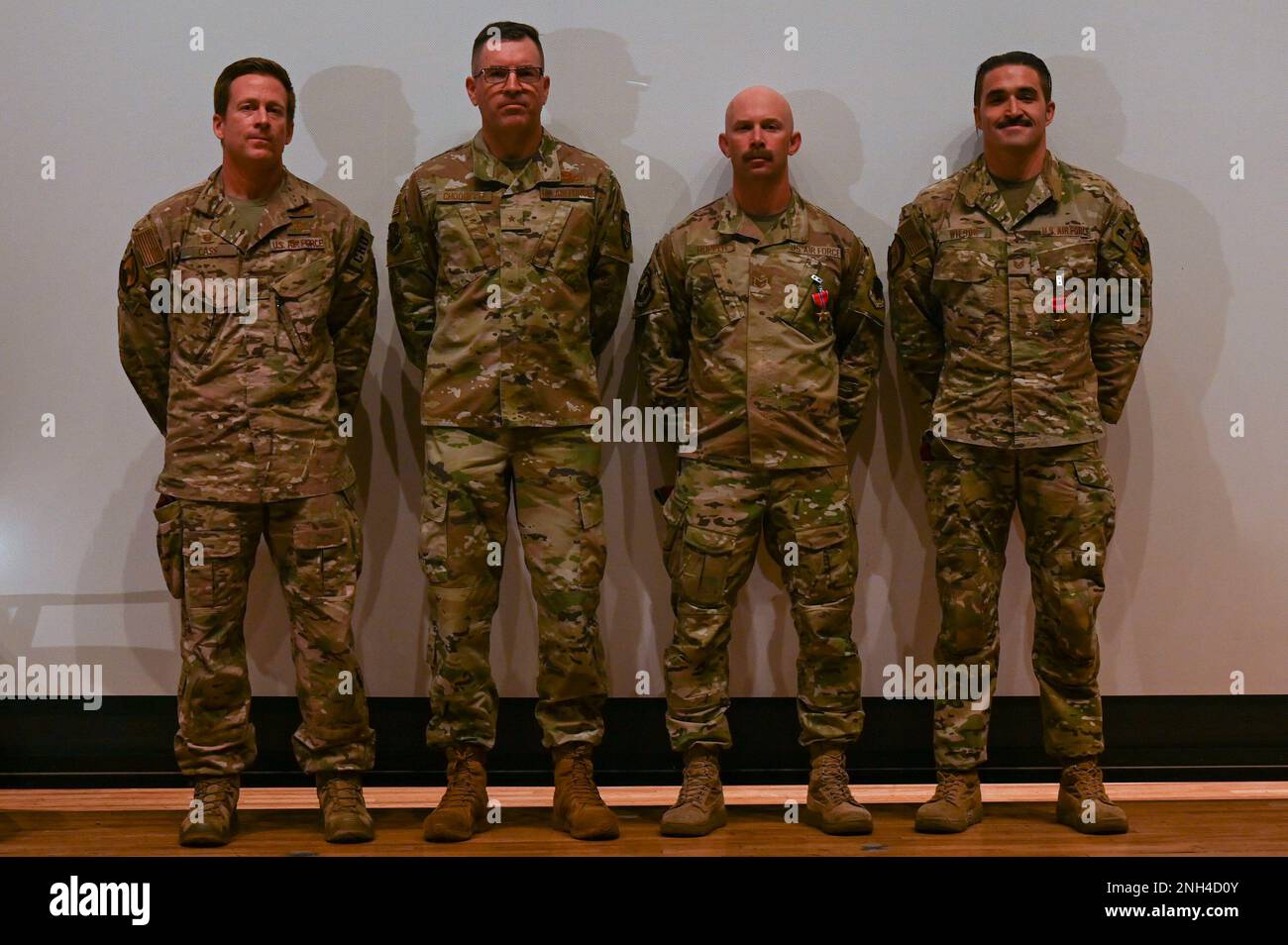 From left to right, U.S. Air Force Maj. Levi Cass, 48th Rescue Squadron ...