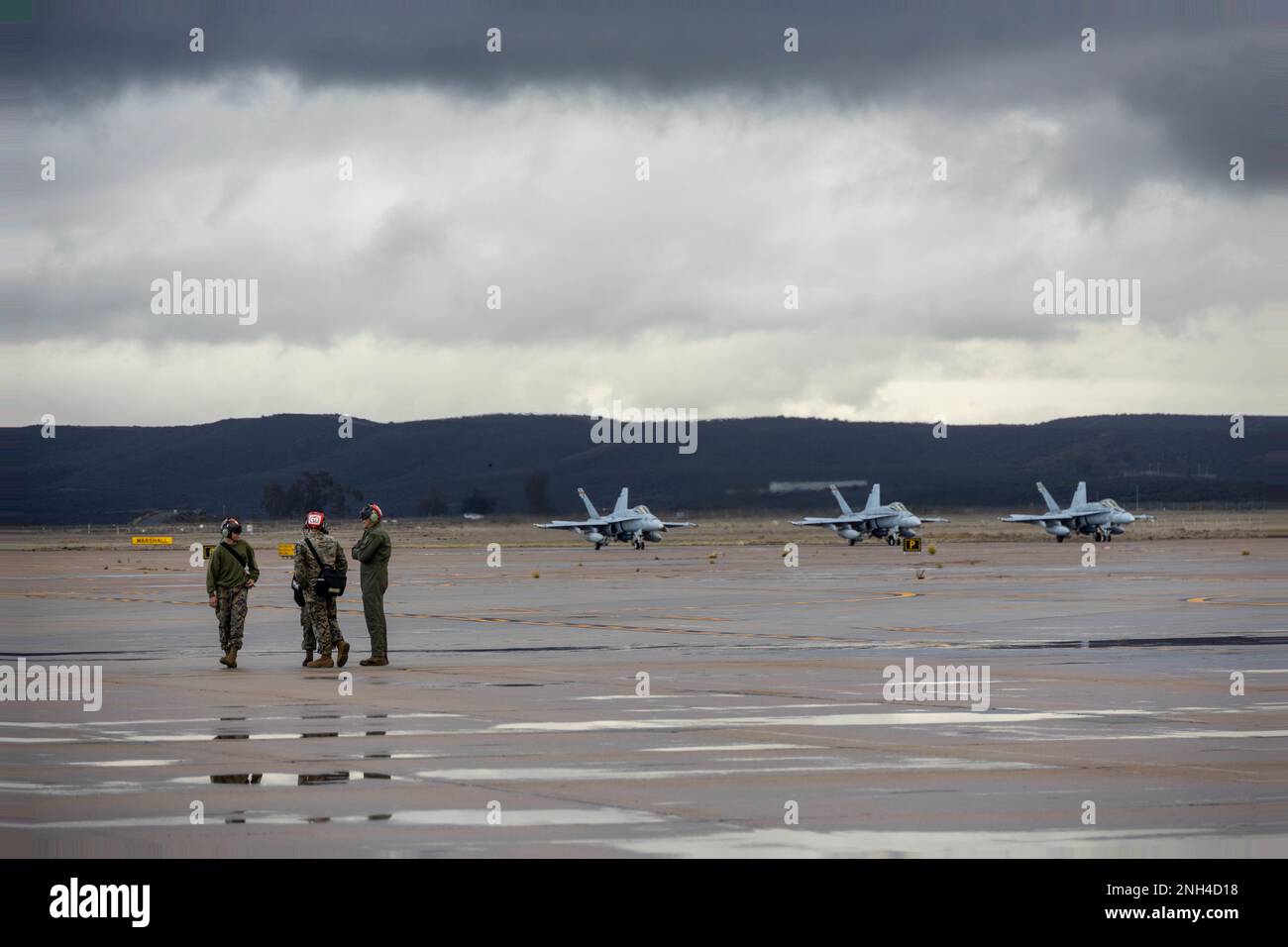 U.S. Marine Corps F/A-18 Hornets with Marine Fighter Attack Squadron ...