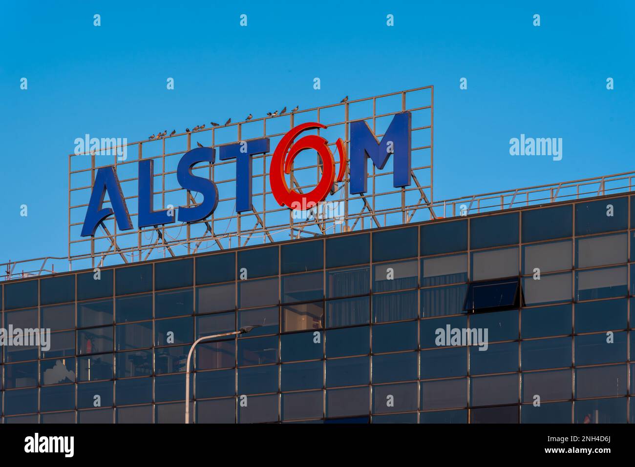 Savigliano; Cuneo; Piedmont; Italy - Feb. 16; 2023: ALSTOM sign on the ...