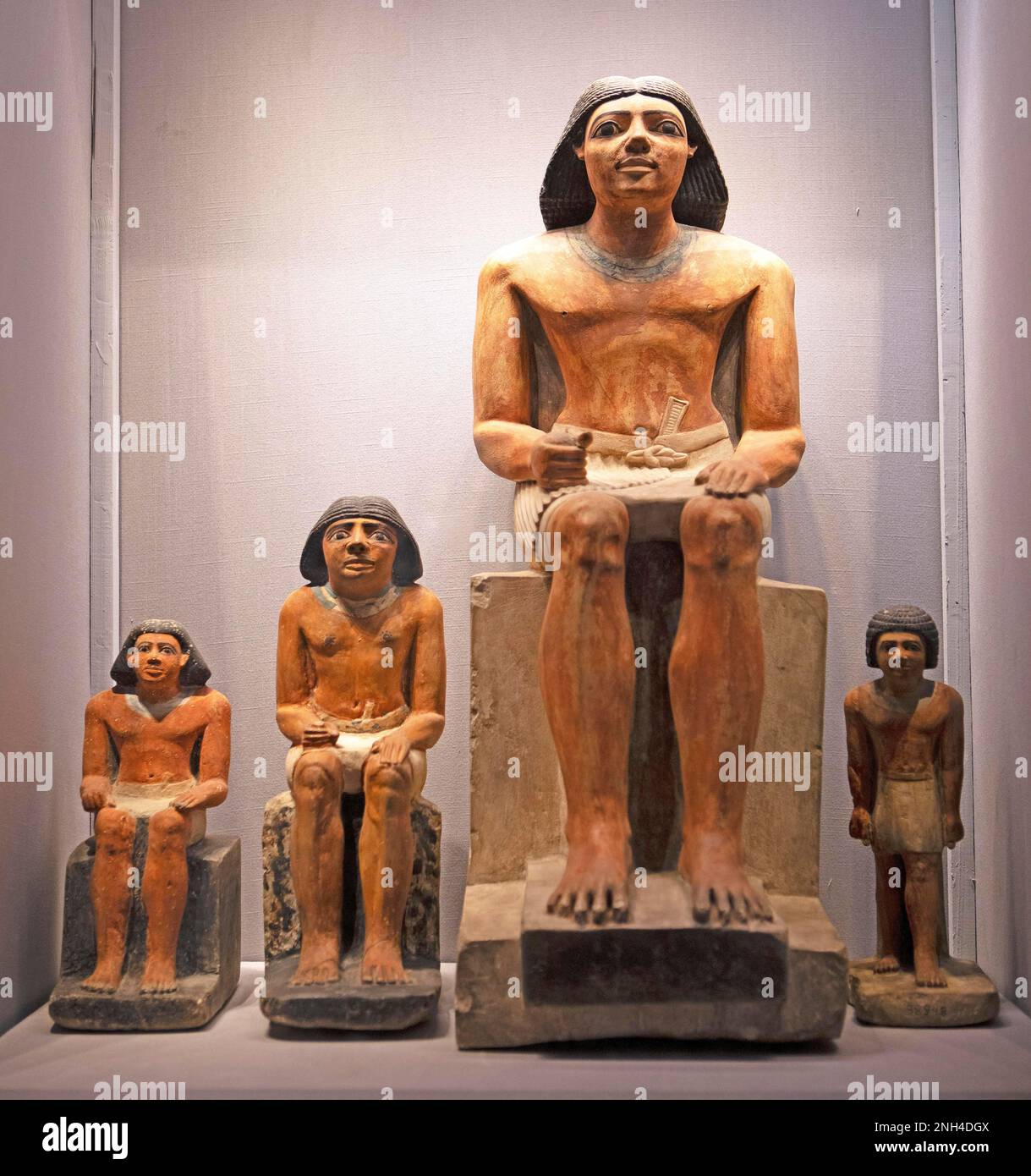 Priest Sculptures, Archaeological Museum, Old City, Cairo, Egypt Stock ...