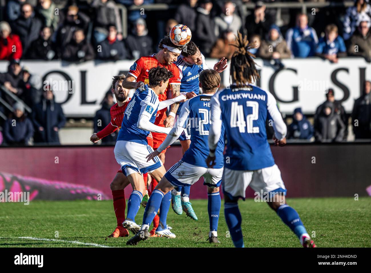 Lyngby, Denmark. 19th, February 2023. Emiliano Marcondes (8) of FC ...