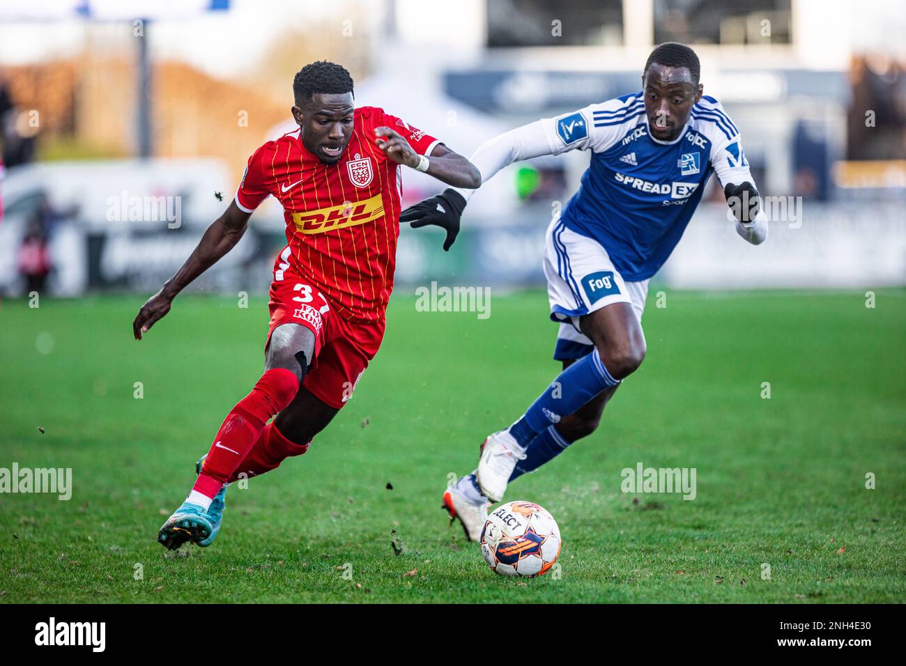 Lyngby, Denmark. 19th, February 2023. Ernest Nuamah (37) of FC ...