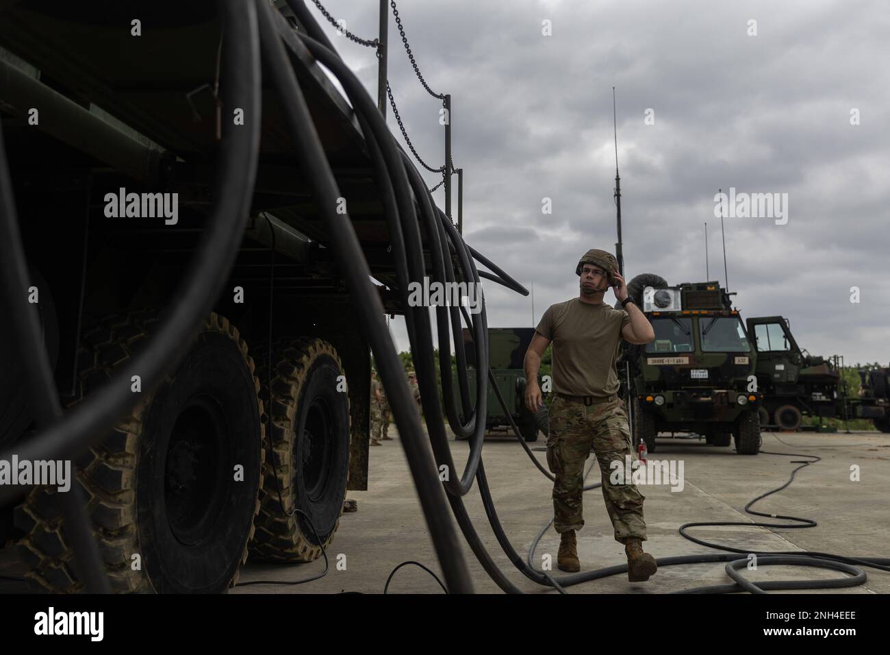 U.S. Army Spc. Aaron Leonard, a patriot launching operator-maintainer ...