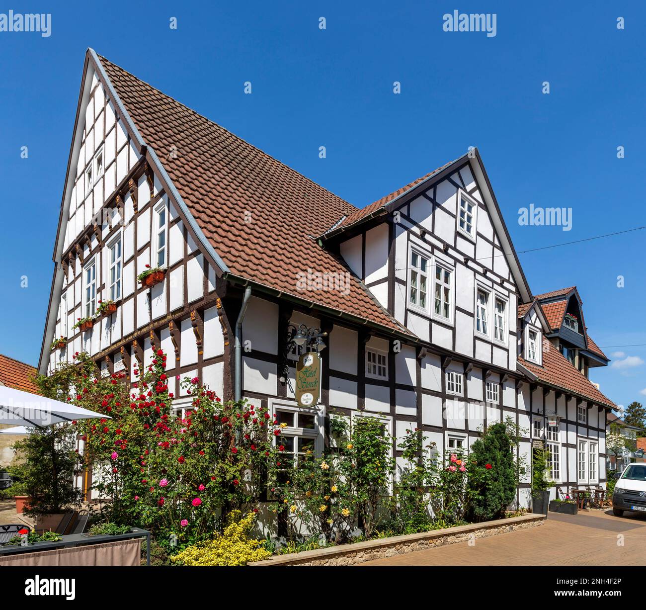 Residential building in half-timbered construction, Bad Laer, Lower ...