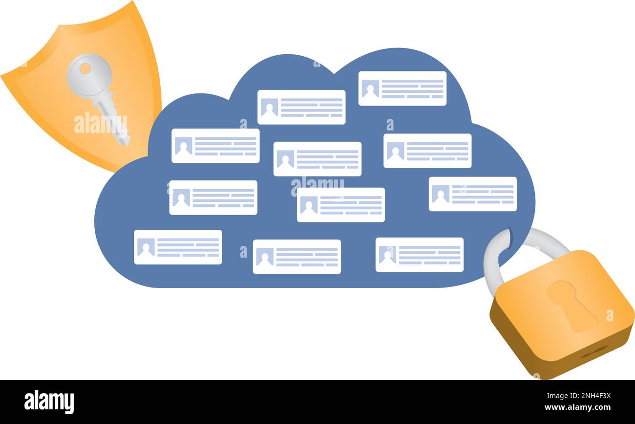 Data safety padlock shield Stock Vector Images - Alamy