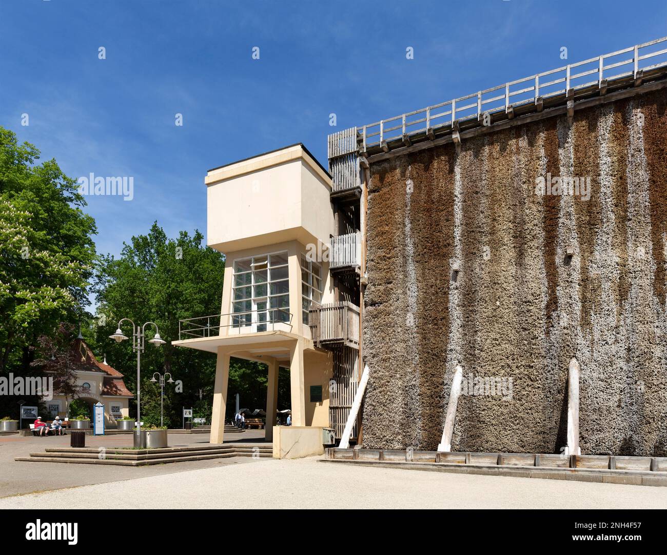 Old graduation house with technical building in the New Objectivity ...