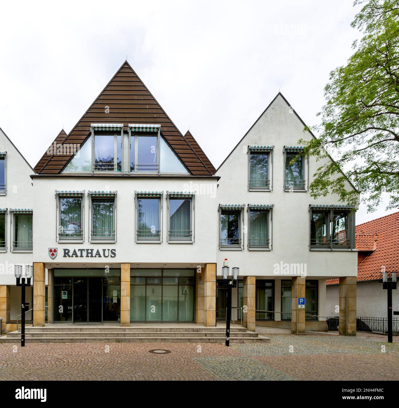 Town hall, seat of the municipal administration, Mettingen ...