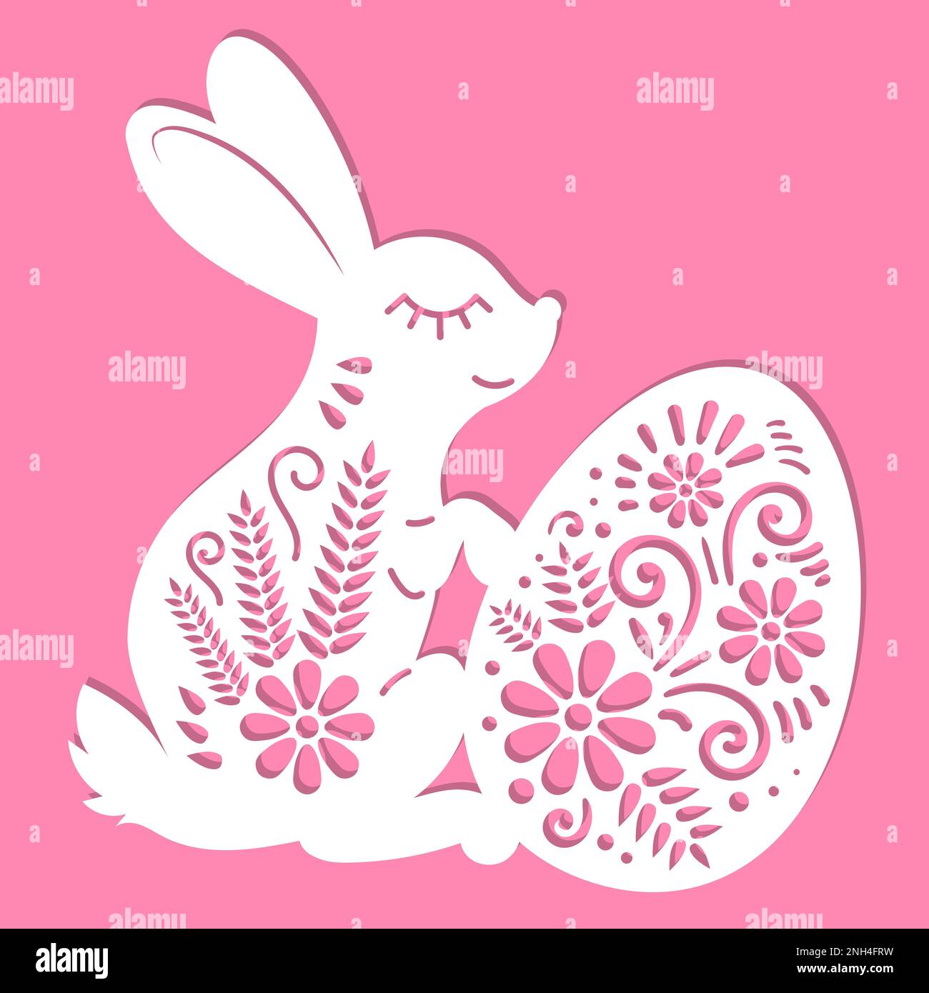 Template for laser cutting. Easter bunny with an egg. Vector Stock ...