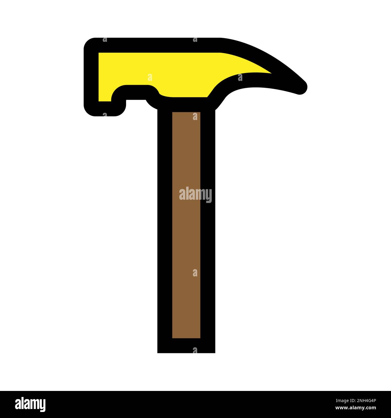 Construction hammer icon line isolated on white background. Black flat ...