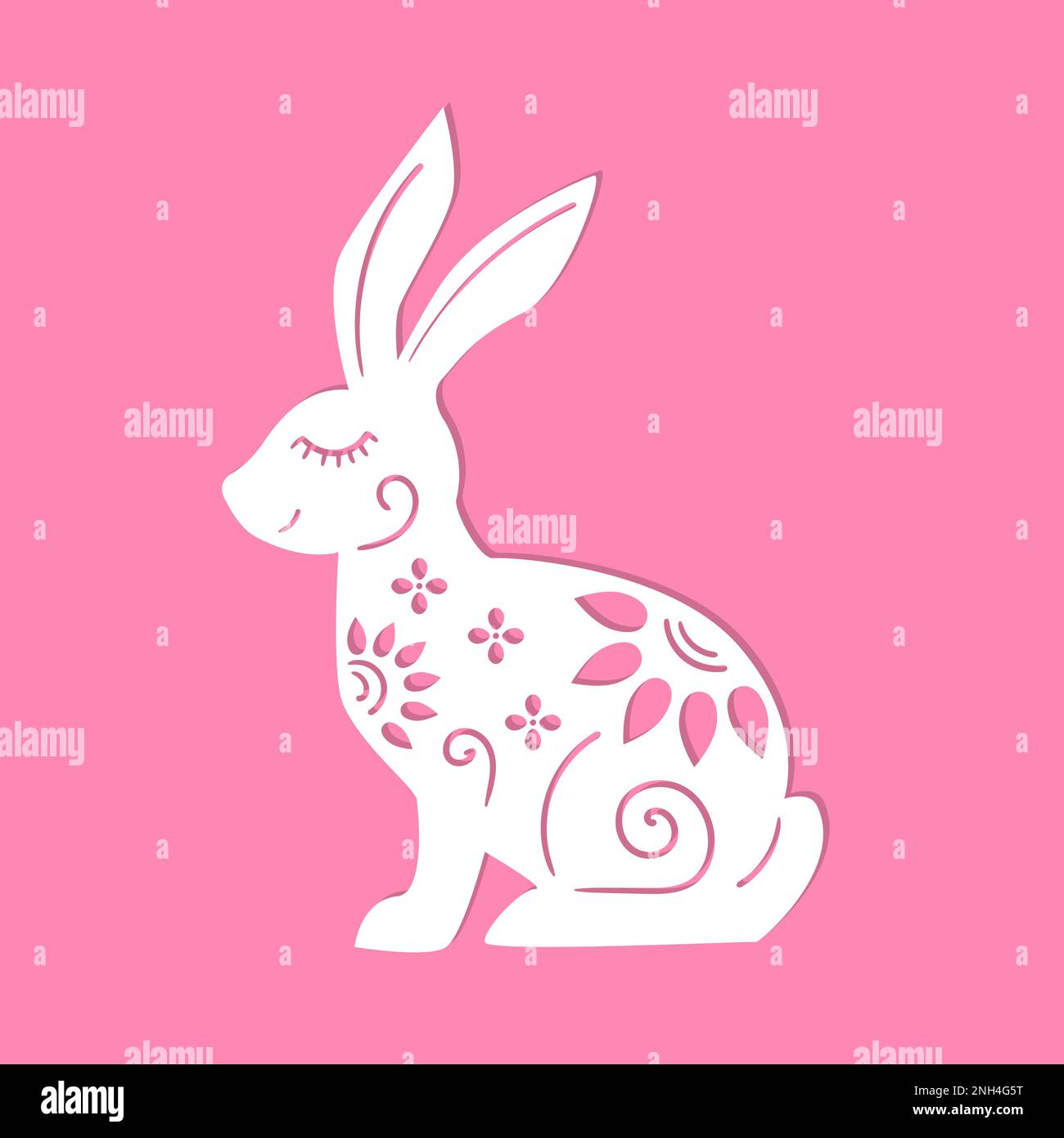 Laser cutting template. Decorative Easter Bunny. Vector Stock Vector ...