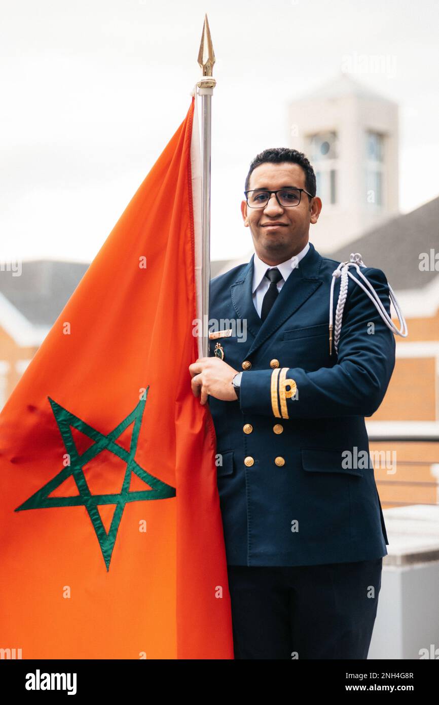 Moroccan Marine Capt. Zakaria Abbaddou stands for a portrait prior to a ...