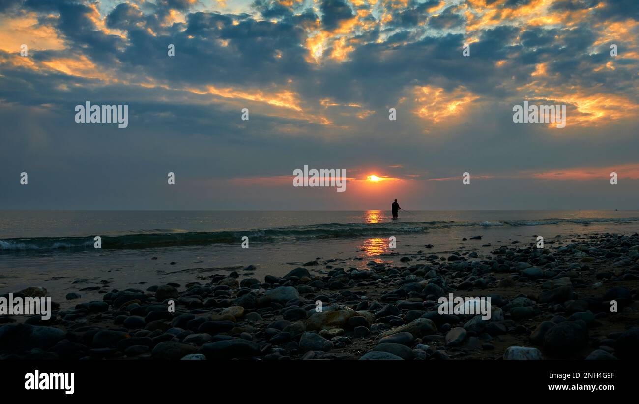 Tywyn Wales Uk Beach front Stock Photo - Alamy