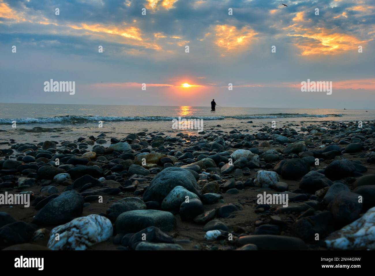 Tywyn Wales Uk Beach front Stock Photo - Alamy