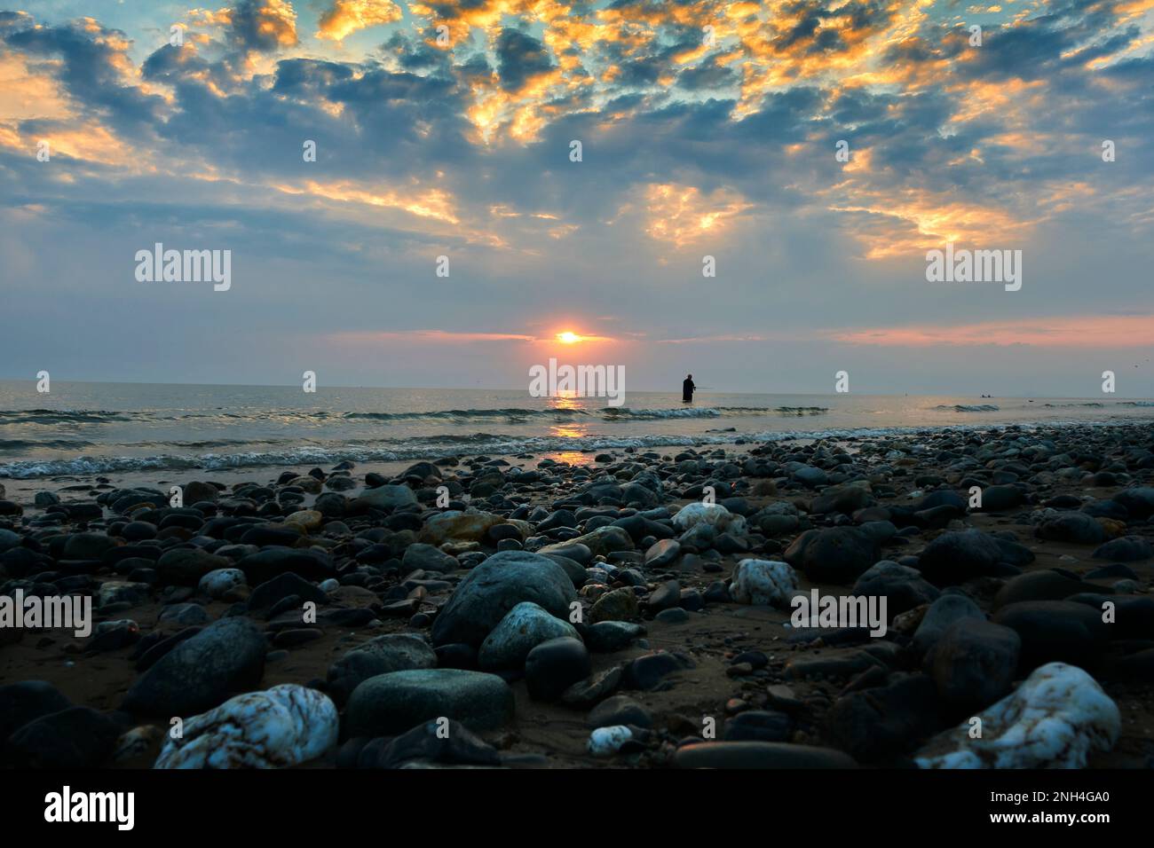 Tywyn Wales Uk Beach front Stock Photo - Alamy