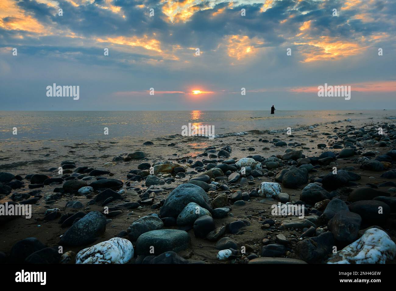 Tywyn Wales Uk Beach front Stock Photo - Alamy