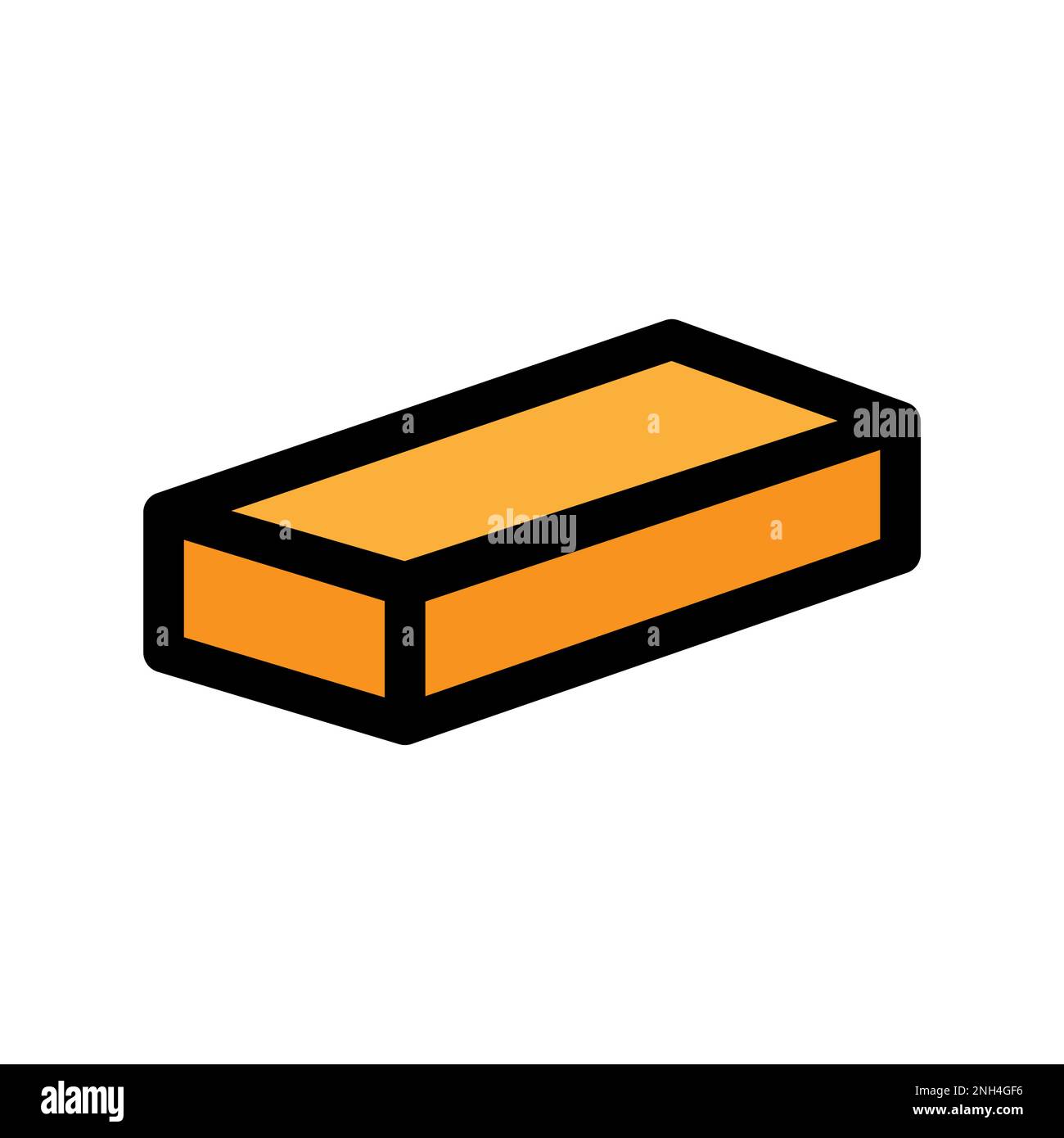 Brick icon line isolated on white background. Black flat thin icon on ...