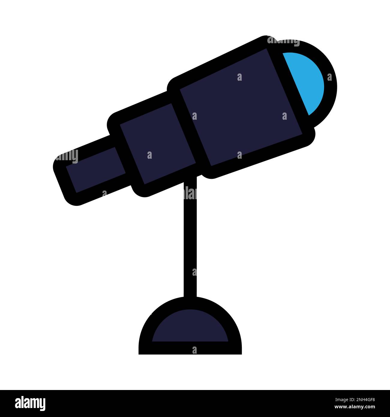 Telescope icon line isolated on white background. Black flat thin icon ...