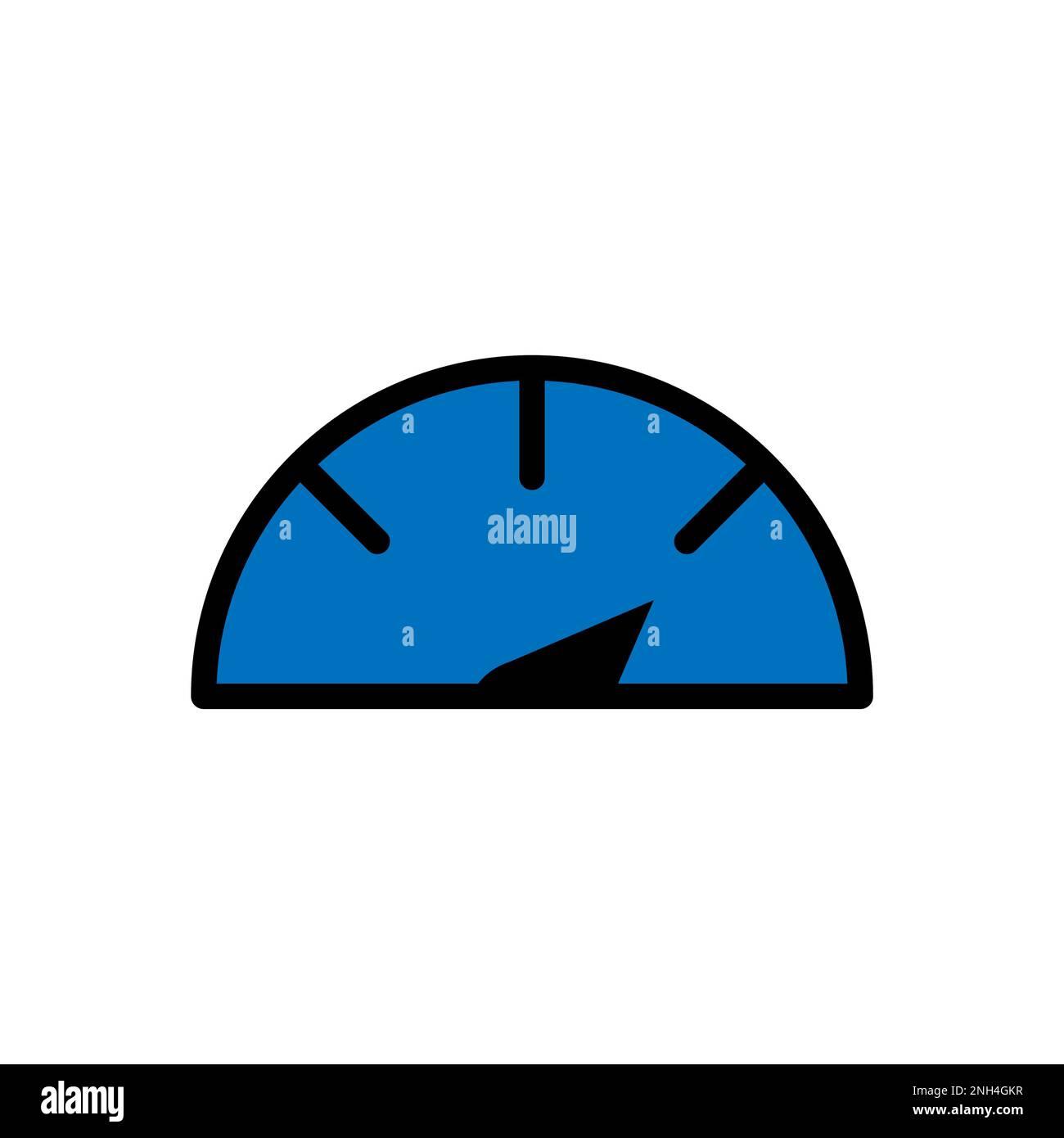 Speedometer icon line isolated on white background. Black flat thin ...