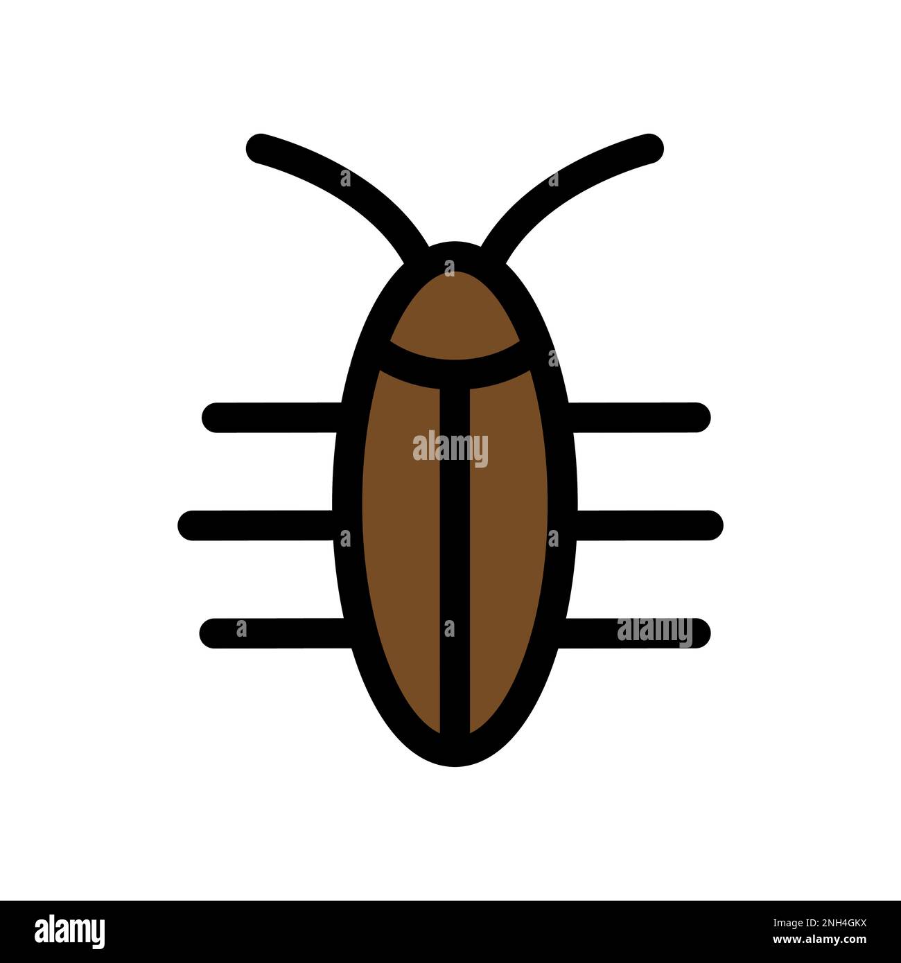 Bug icon line isolated on white background. Black flat thin icon on ...