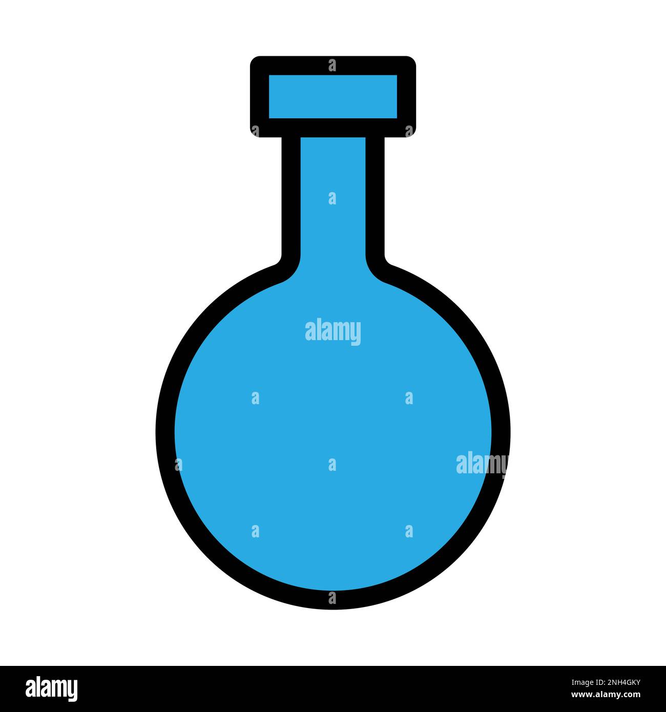 Lab flask icon line isolated on white background. Black flat thin icon ...