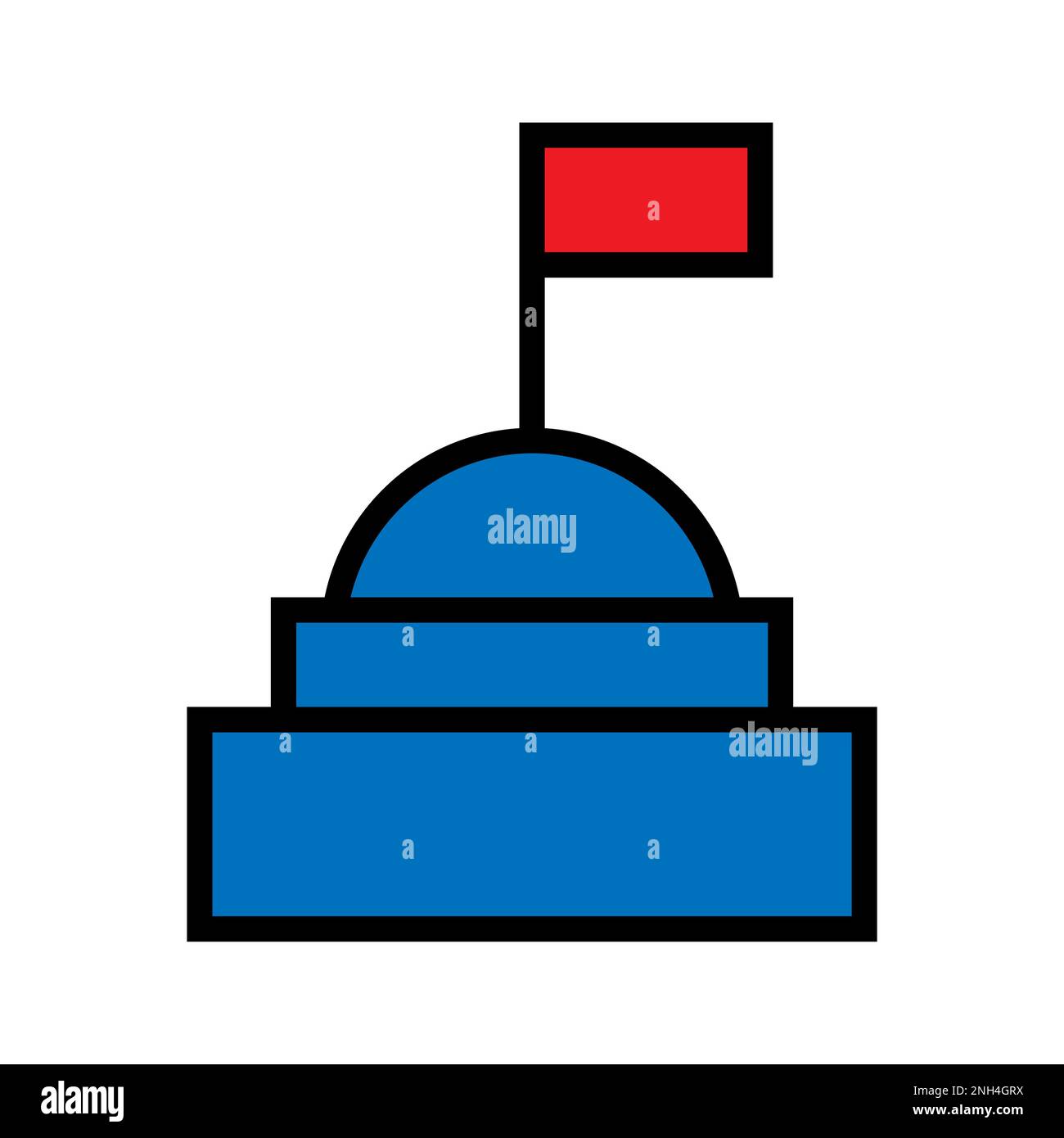 Government icon line isolated on white background. Black flat thin icon ...