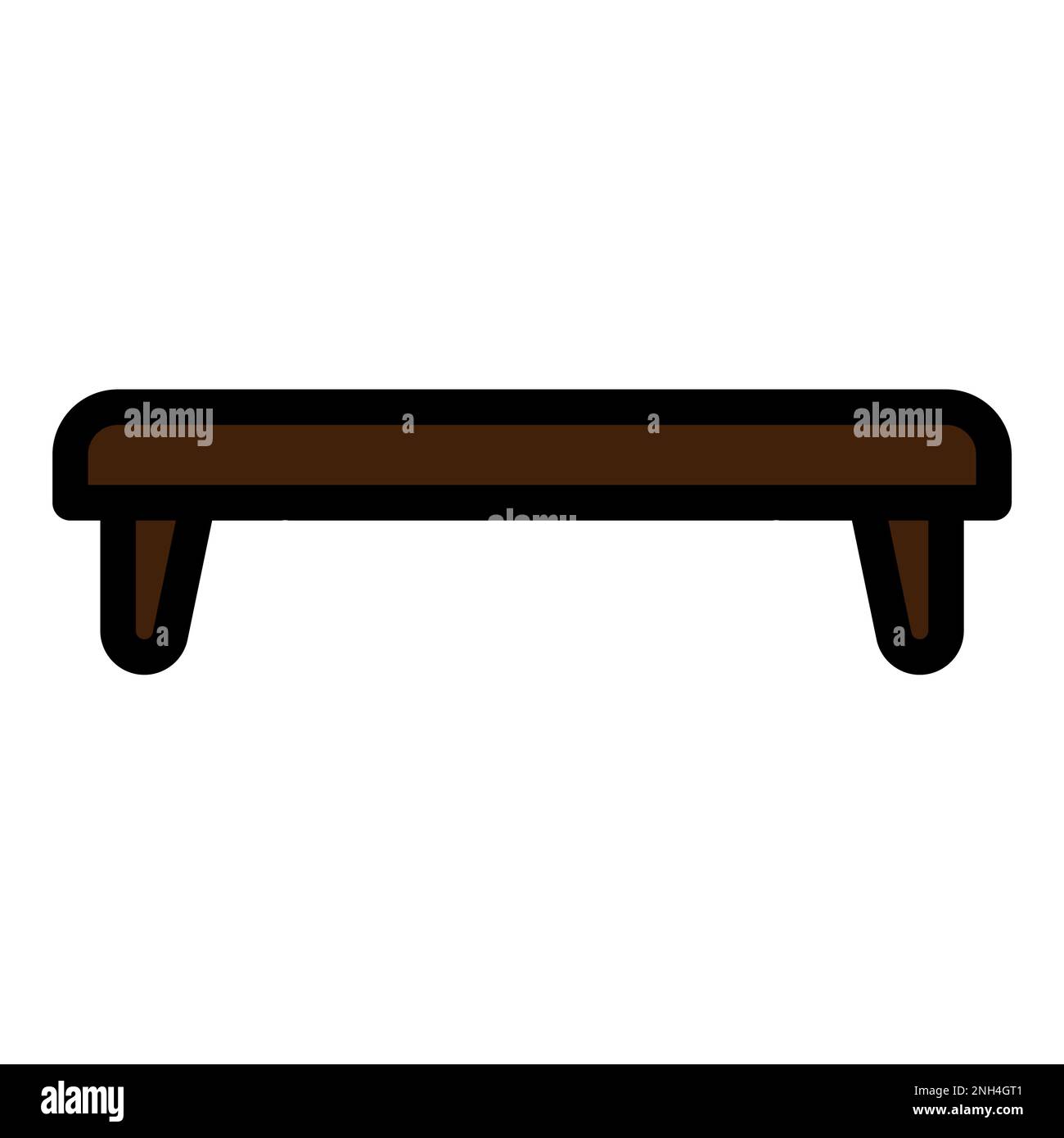 Coffee table icon line isolated on white background. Black flat thin ...