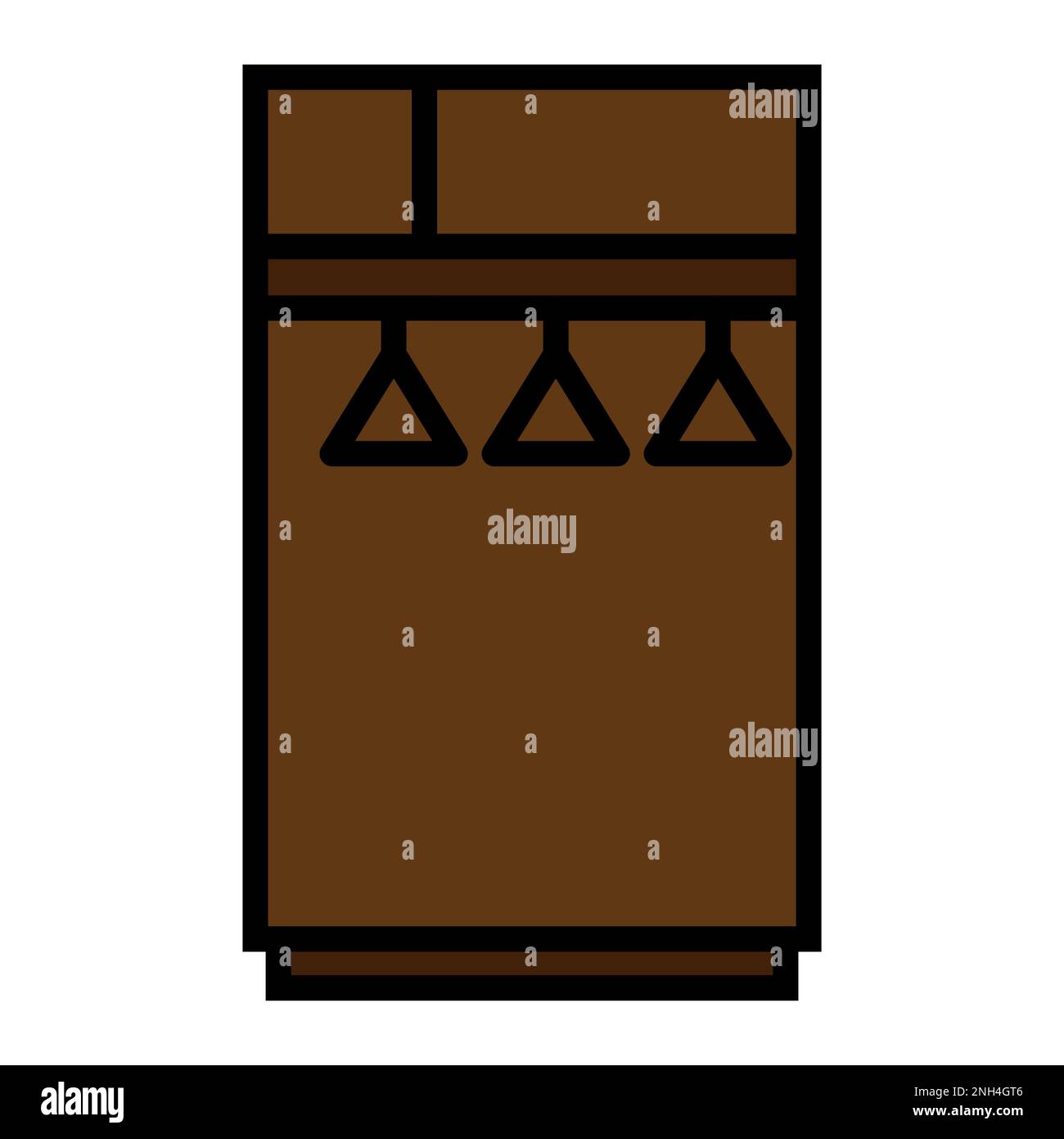 Wardrobe icon line isolated on white background. Black flat thin icon ...
