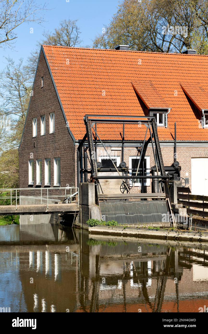 Hydroelectric power station at a barrage on the Berkel, Vreden ...